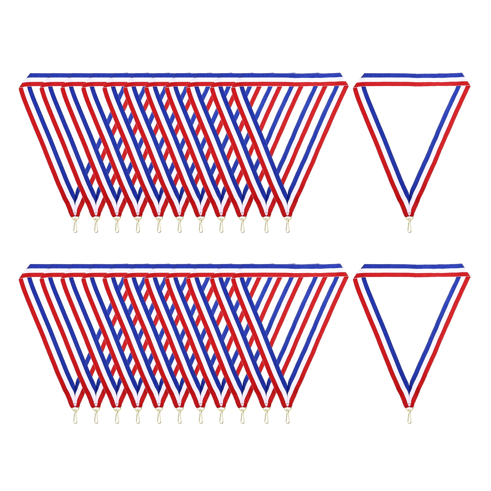 Uxcell 24 Pcs Polyester Striped Award Neck Ribbons with Snap Clips, Red ...