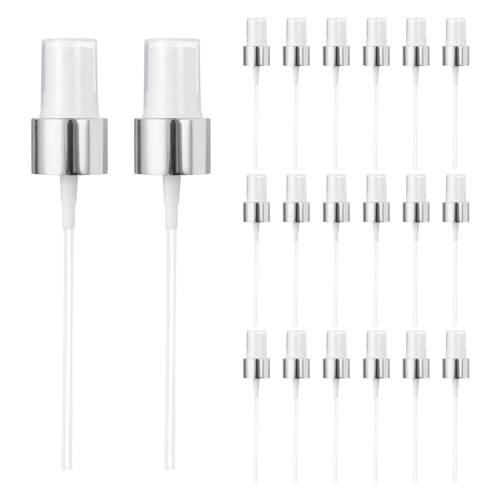 Uxcell 24 Pcs Silver White Spray Top, 20/410 Fine Mist Sprayer Reusable ...