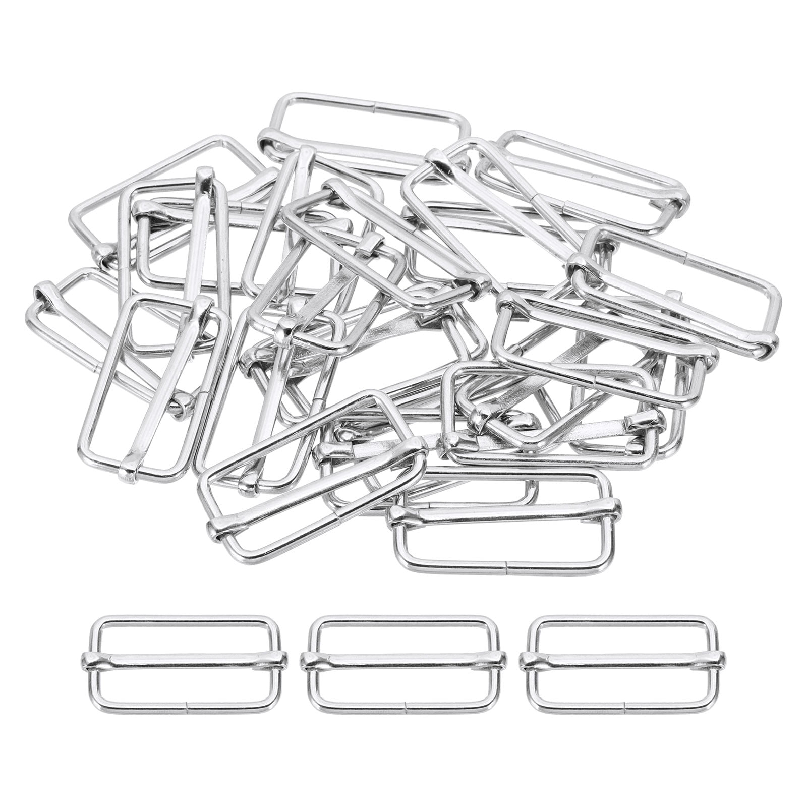 Uxcell 24 Pcs Slide Buckle Adjustable Rectangle Buckles Strap for ...
