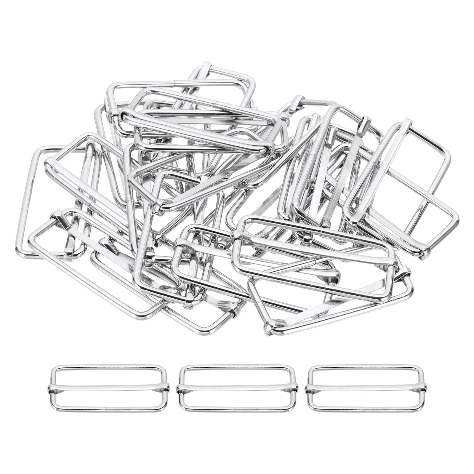 Uxcell 24 Pcs Slide Buckle Adjustable Rectangle Buckles Strap for ...