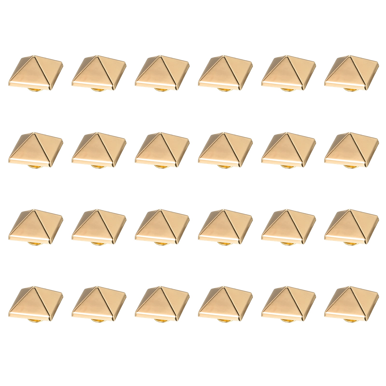 Uxcell 24 Pcs Square Spike Studs Rivets 18mm Metal Leather Rivets, Gold ...