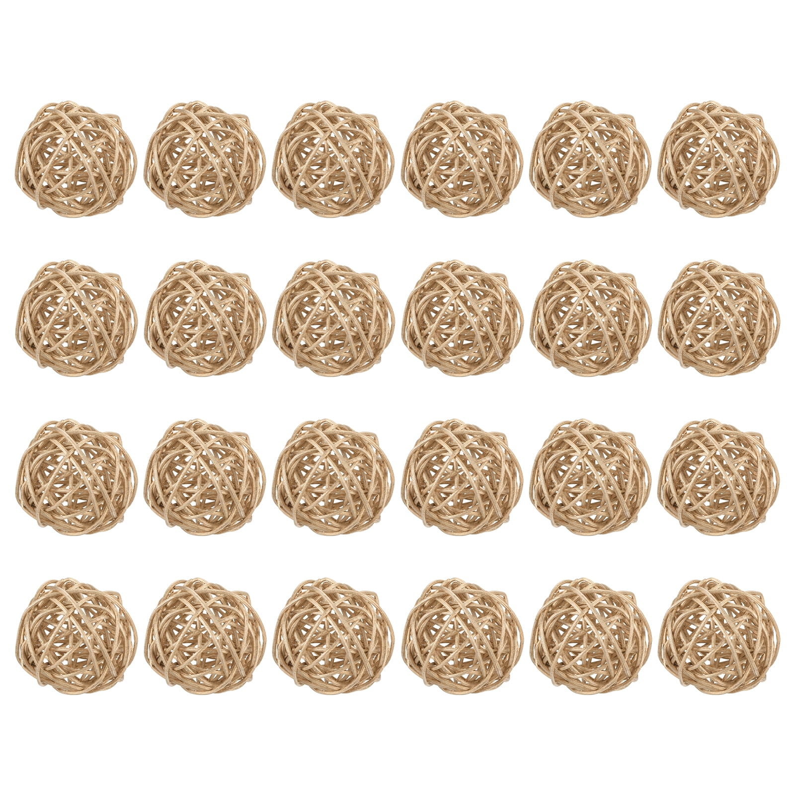 Uxcell 24 Pcs Wicker Rattan Balls 2 Inch Rattan Decorative Balls Vase ...