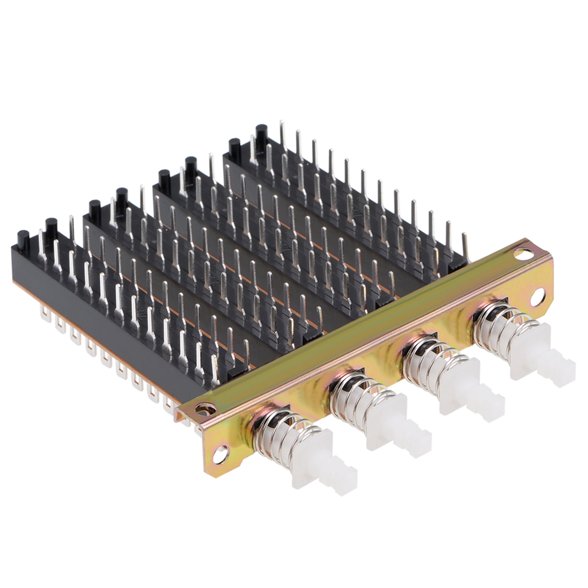 Uxcell Interlock Push Button Switch Piano Type Double Throw Metal Black ...