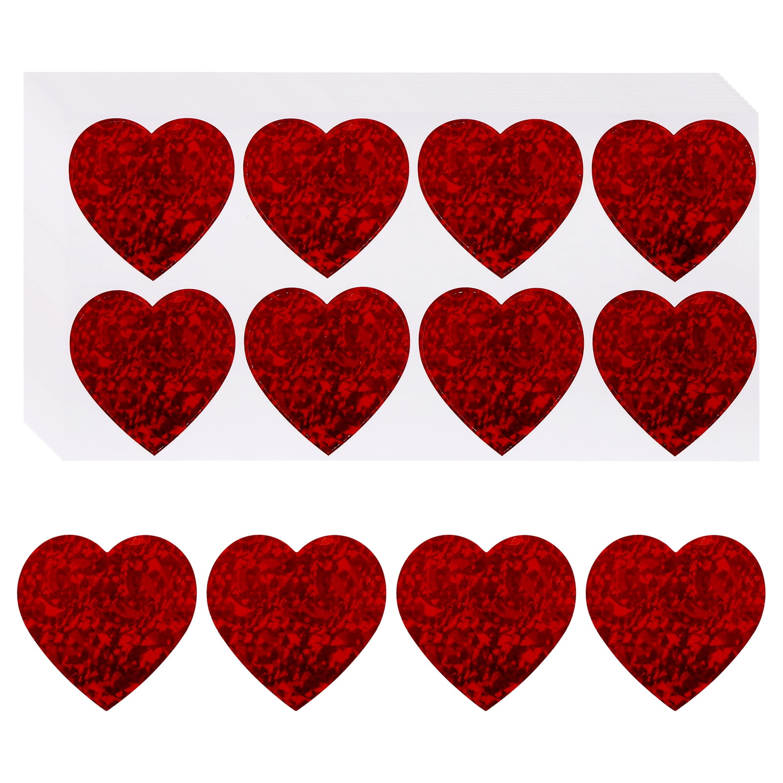 Uxcell 240 Pcs Red Heart Stickers 1.5 Inch Heart-Shaped Love Decor ...