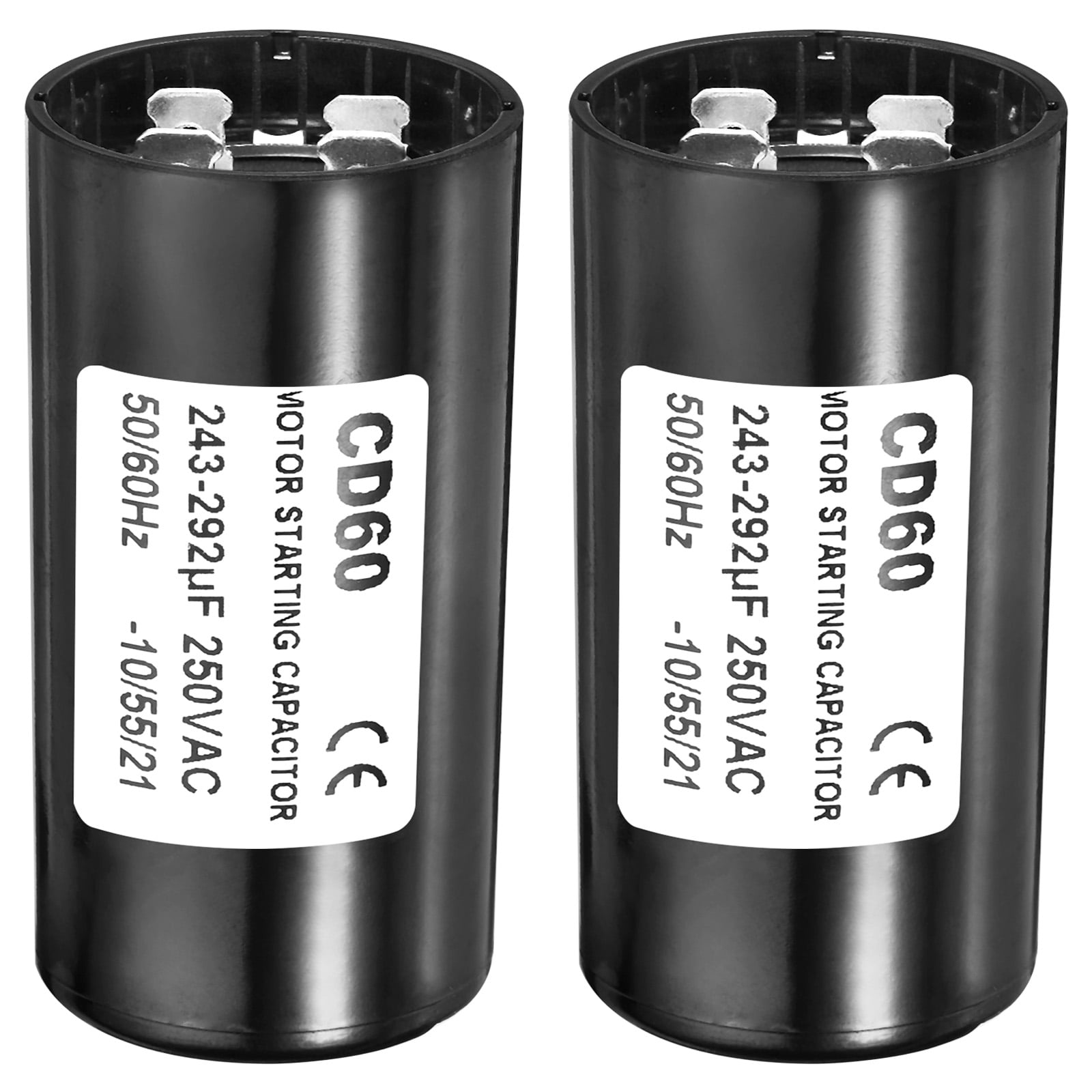 Uxcell 243-292uF/Mfd 250VAC 50/60Hz Motor Start Capacitor CD60 Run Capacitor 2 Pack - Walmart.com