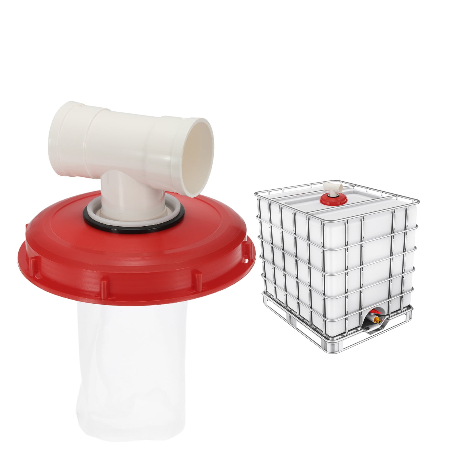 Uxcell 245mm IBC Lid Filter Cover 3-Way T-shape Vertical Plastic ...