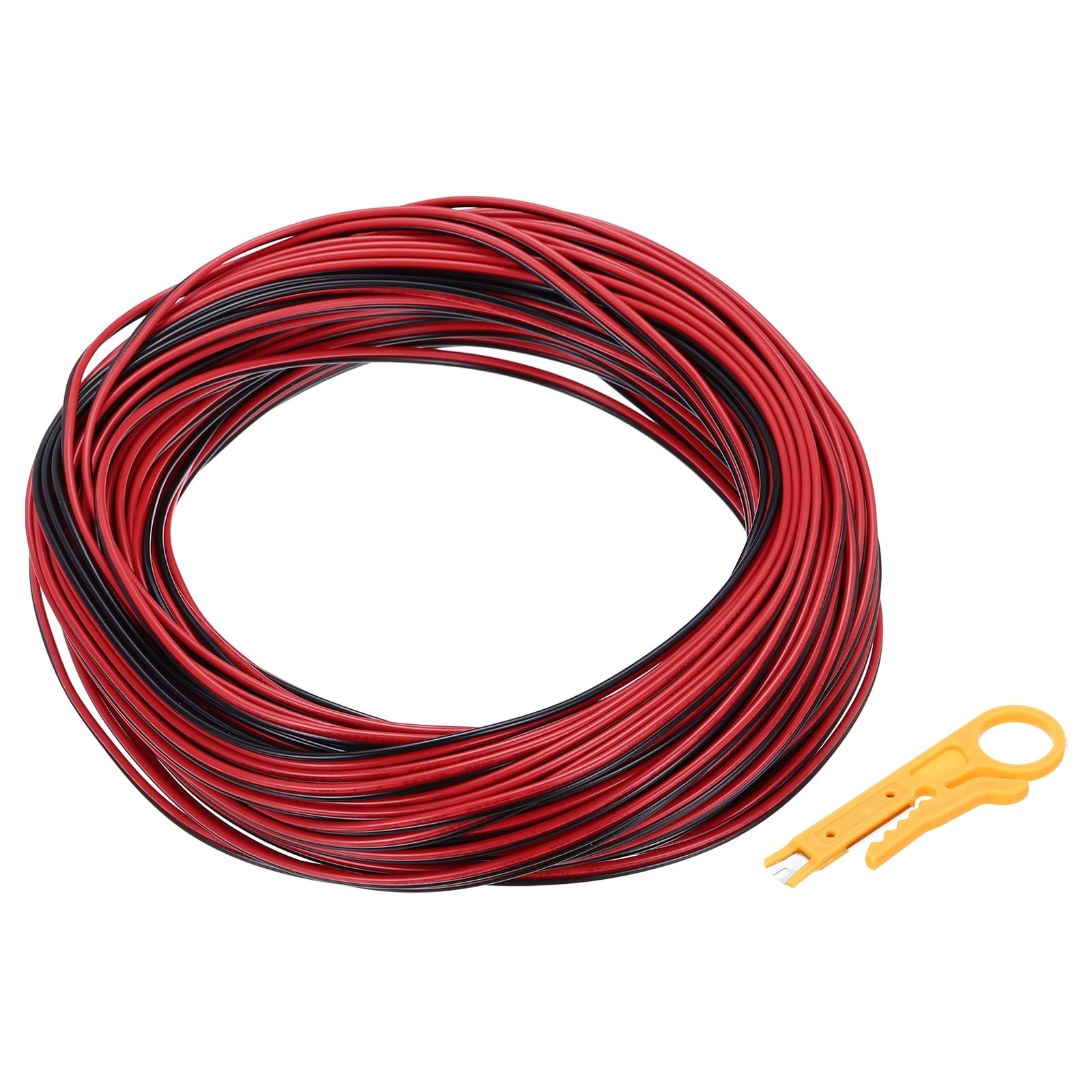 Uxcell 24AWG 2-Conductor Silicone Wire, Tinned Copper 98Ft/30M 300V 2-Core Parallel Wire With ...