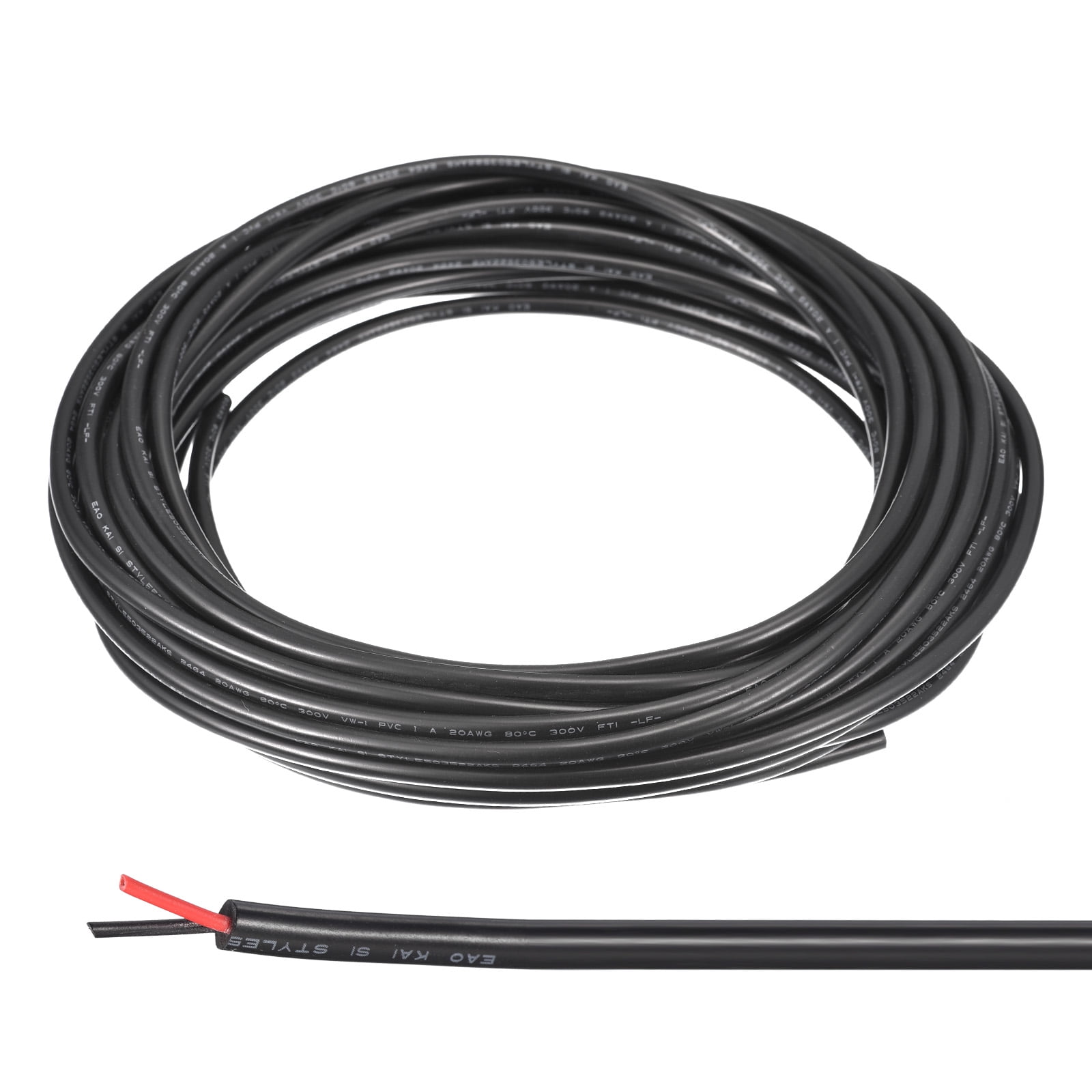 Uxcell 24AWG Electrical Wire 2 Conductors UL2464 Tinned Copper 16.4Ft ...