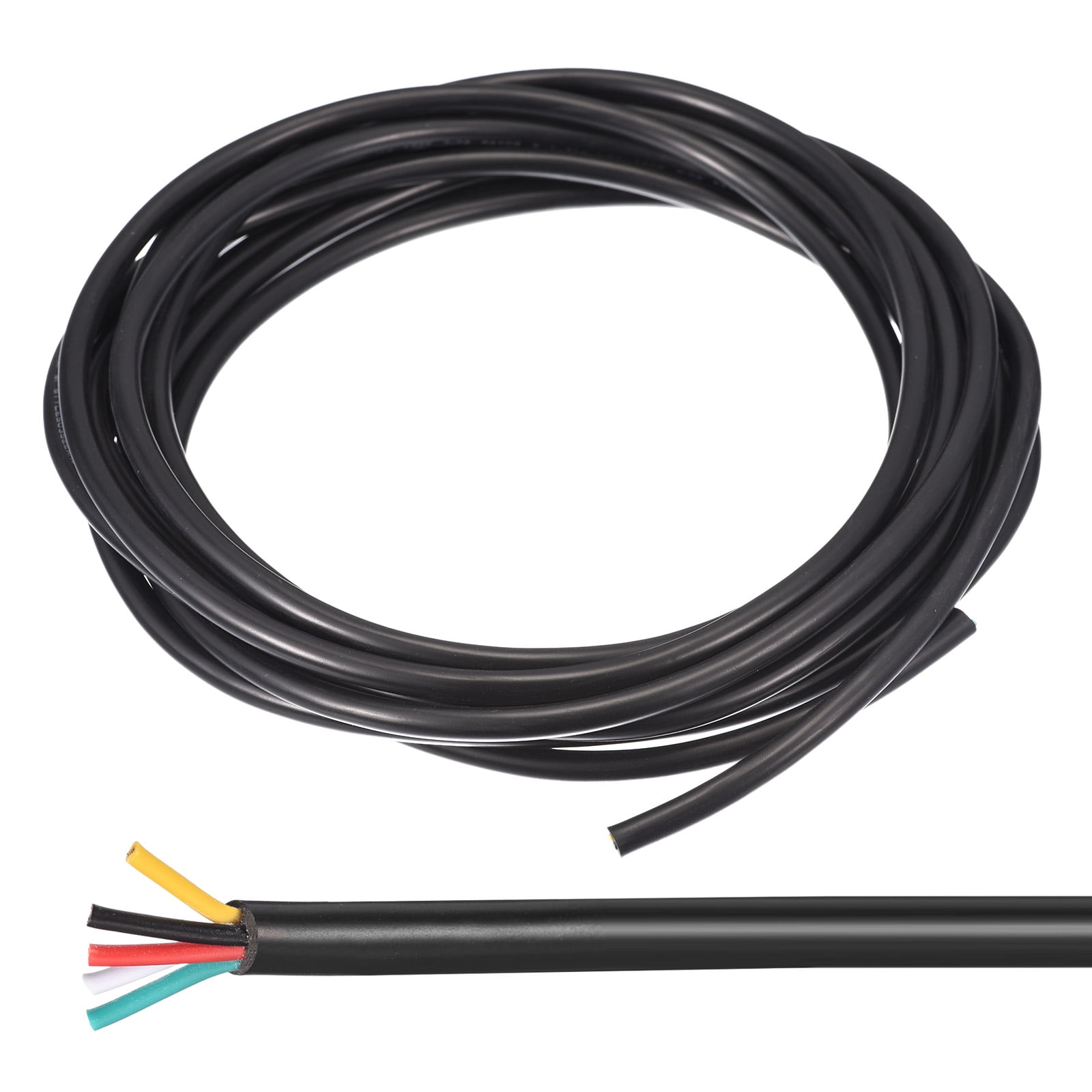 Uxcell 24AWG Electrical Wire 5 Conductors UL2464 Tinned Copper 16.4Ft Low Voltage PVC Case ...