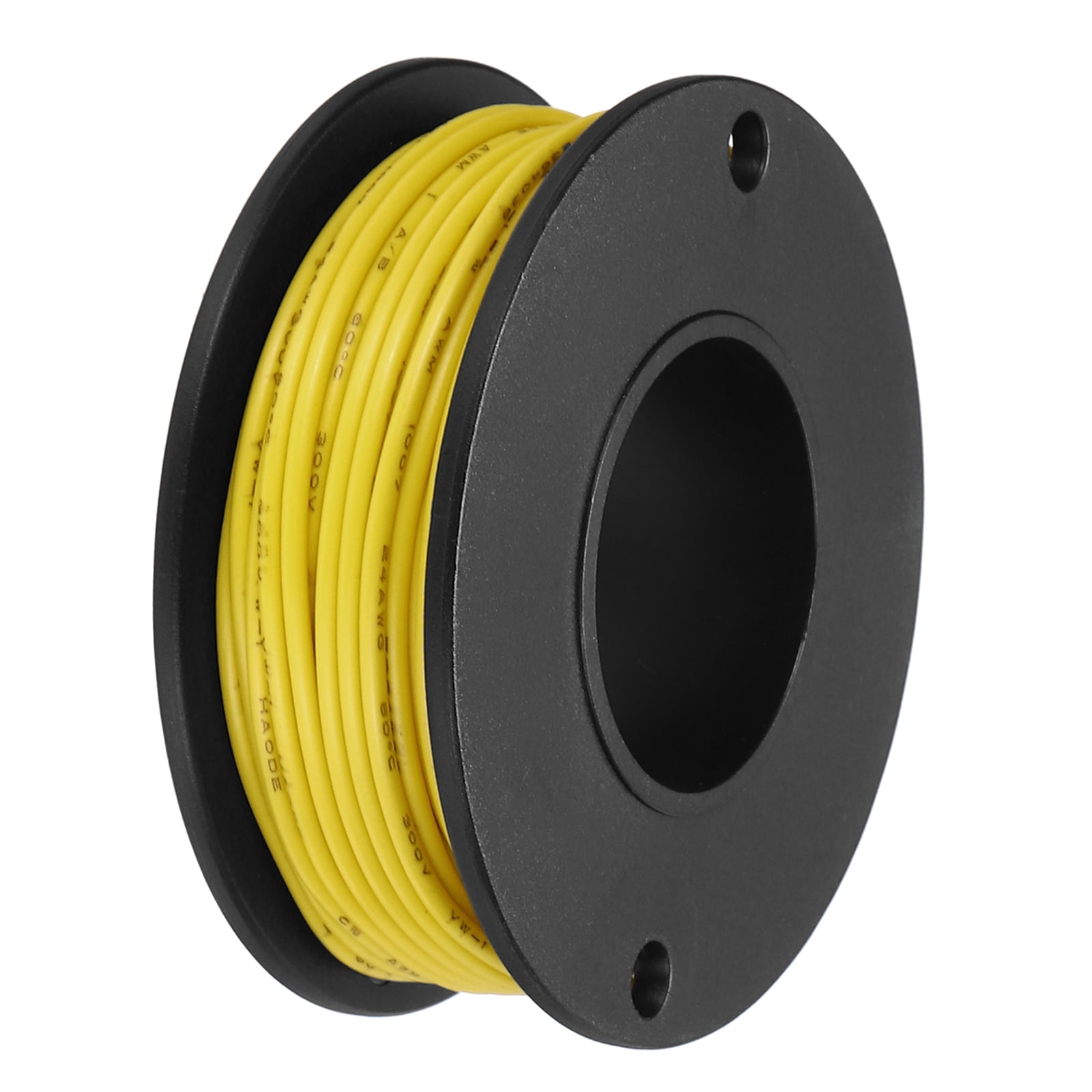 Uxcell 24AWG Stranded Wire Hookup 10M/33ft Yellow, Electrical Wire ...