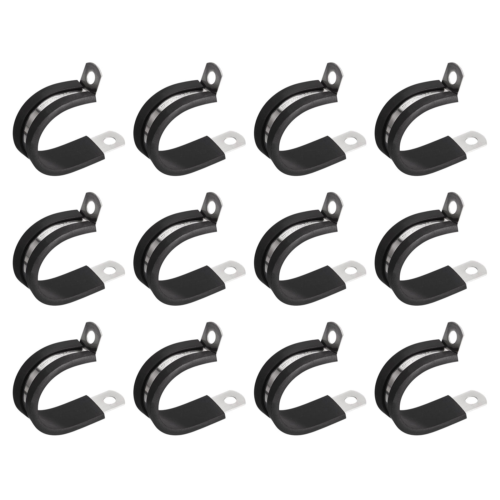 Uxcell 24Pack 1-1/32" Cable Clamp R Shape Stainless Steel Rubber ...