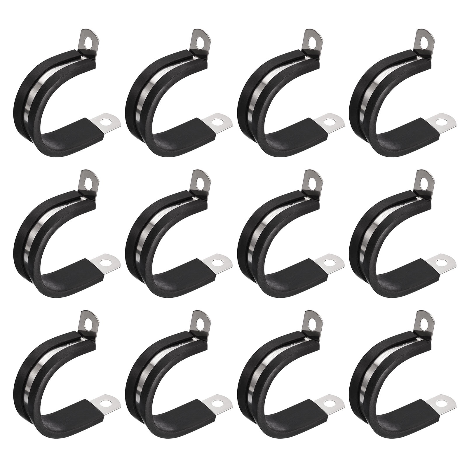 Uxcell 24Pack 1-3/16" Cable Clamp R Shape Stainless Steel Rubber ...