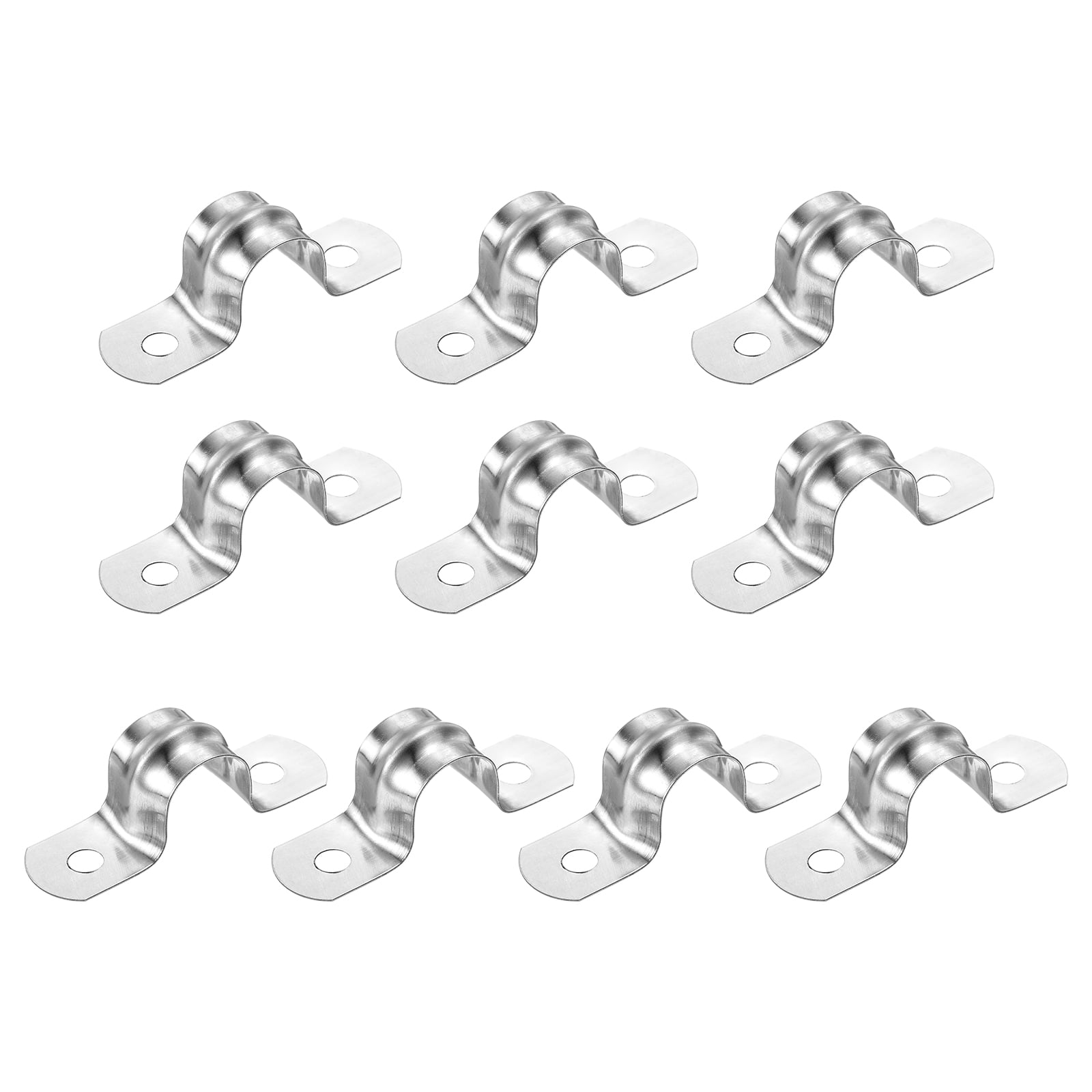 Uxcell 24Pack 12mm Rigid Pipe Straps 2 Hole U-Shaped Bracket Clamps 304 ...