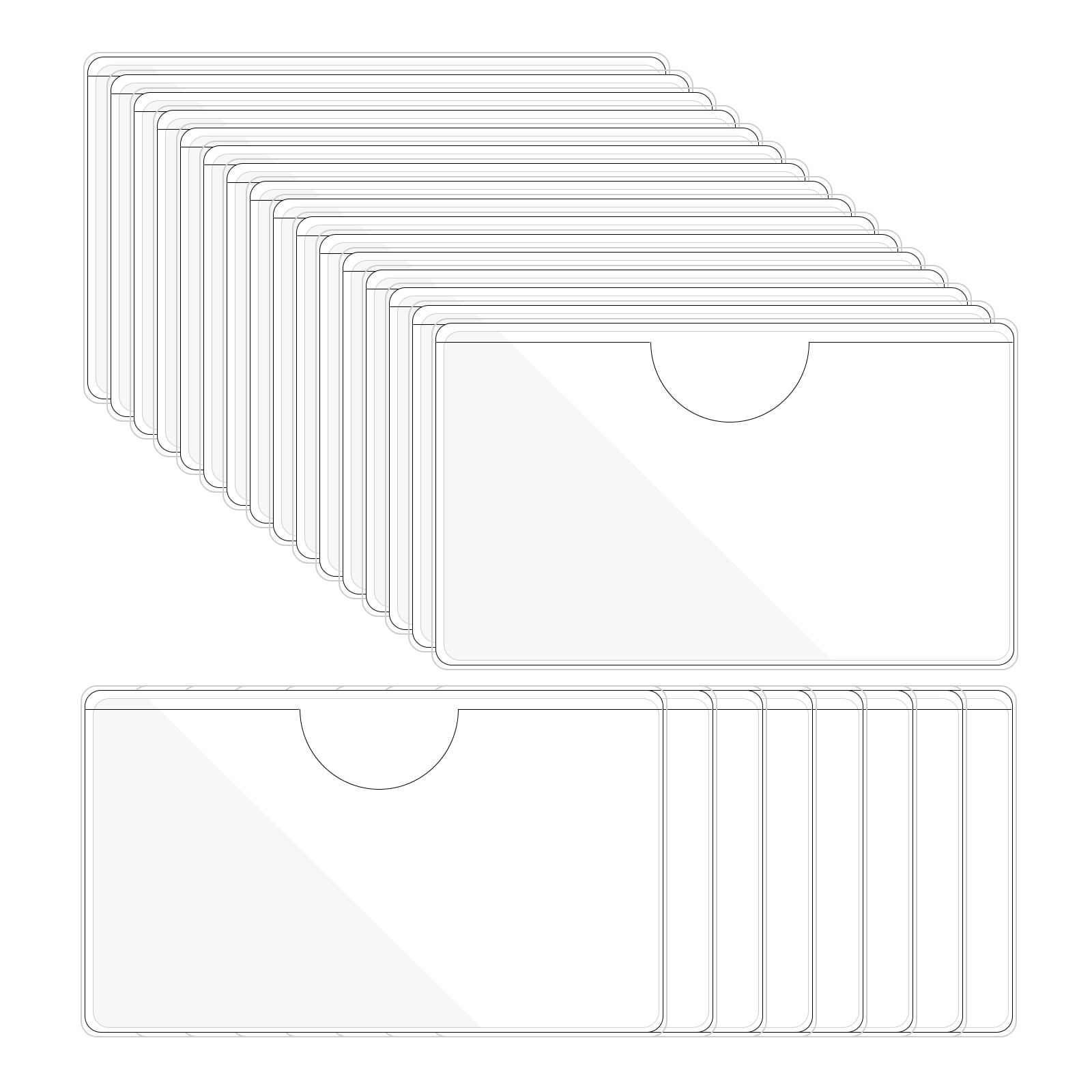 Uxcell 24Pcs 2.4x3.9" Self Adhesive Index Card Pockets with Top Open ...