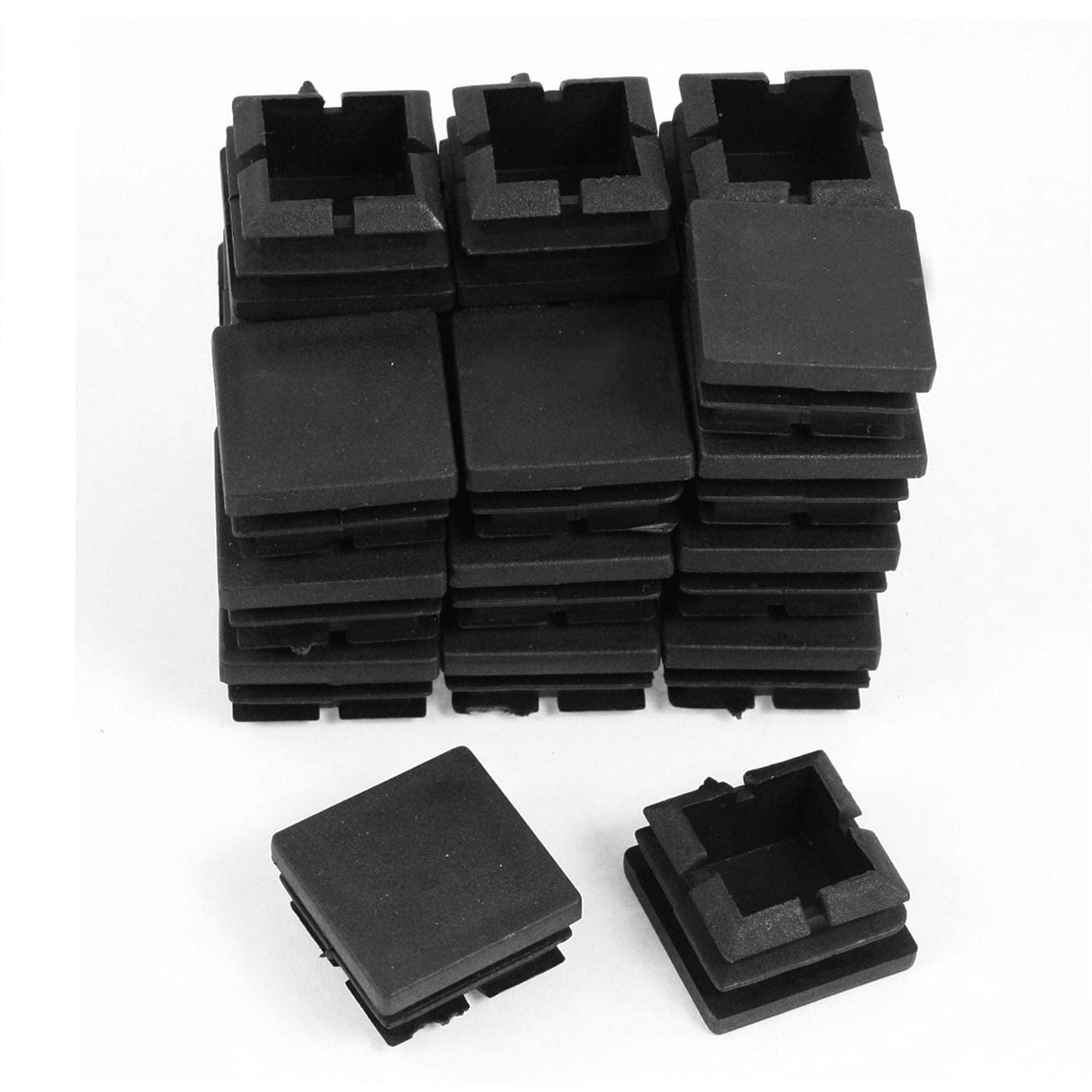 Uxcell 24Pcs 25mm x 25mm Plastic Blanking End Caps Square Tube Pipe ...