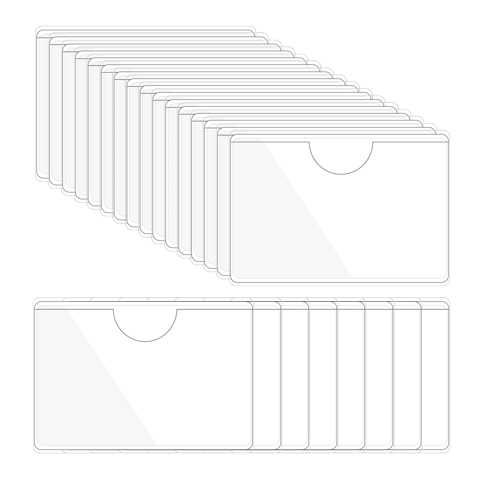 Uxcell 24Pcs 2x2.8" Self Adhesive Index Card Pockets with Top Open for ...