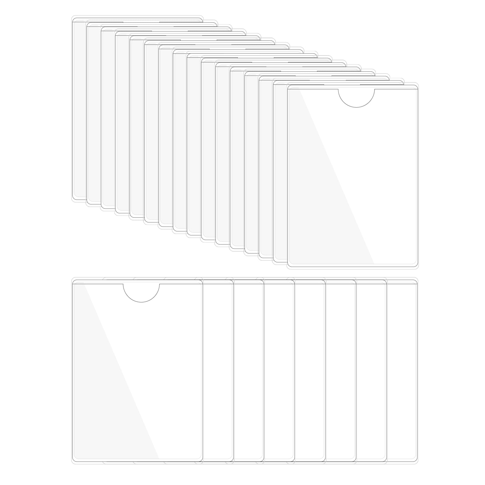 Uxcell 24Pcs 5.1x3.5" Self Adhesive Index Card Pockets with Top Open ...