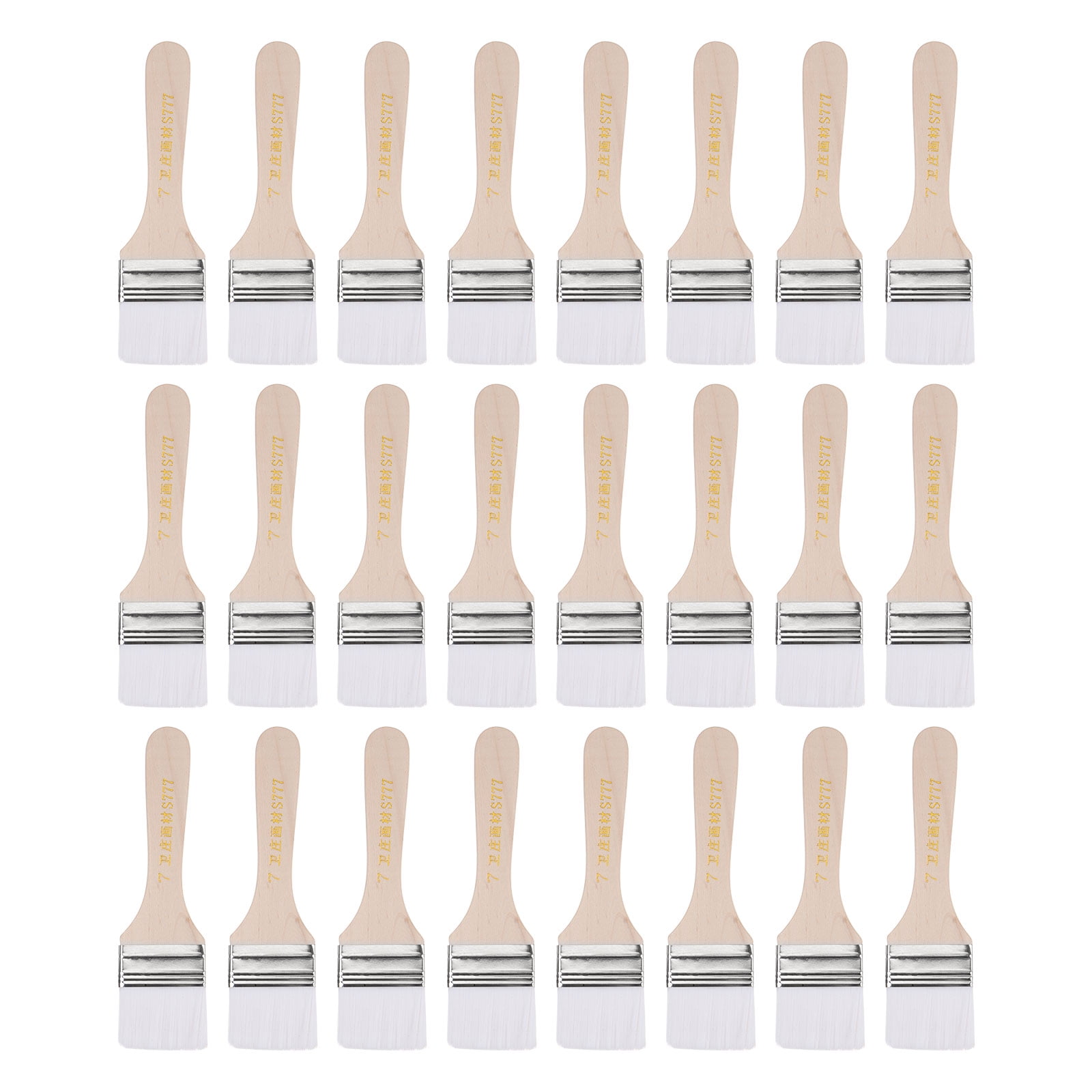Uxcell 24Pcs 6" Paint Brush 1.6" Width Soft Nylon Bristle with Wood ...