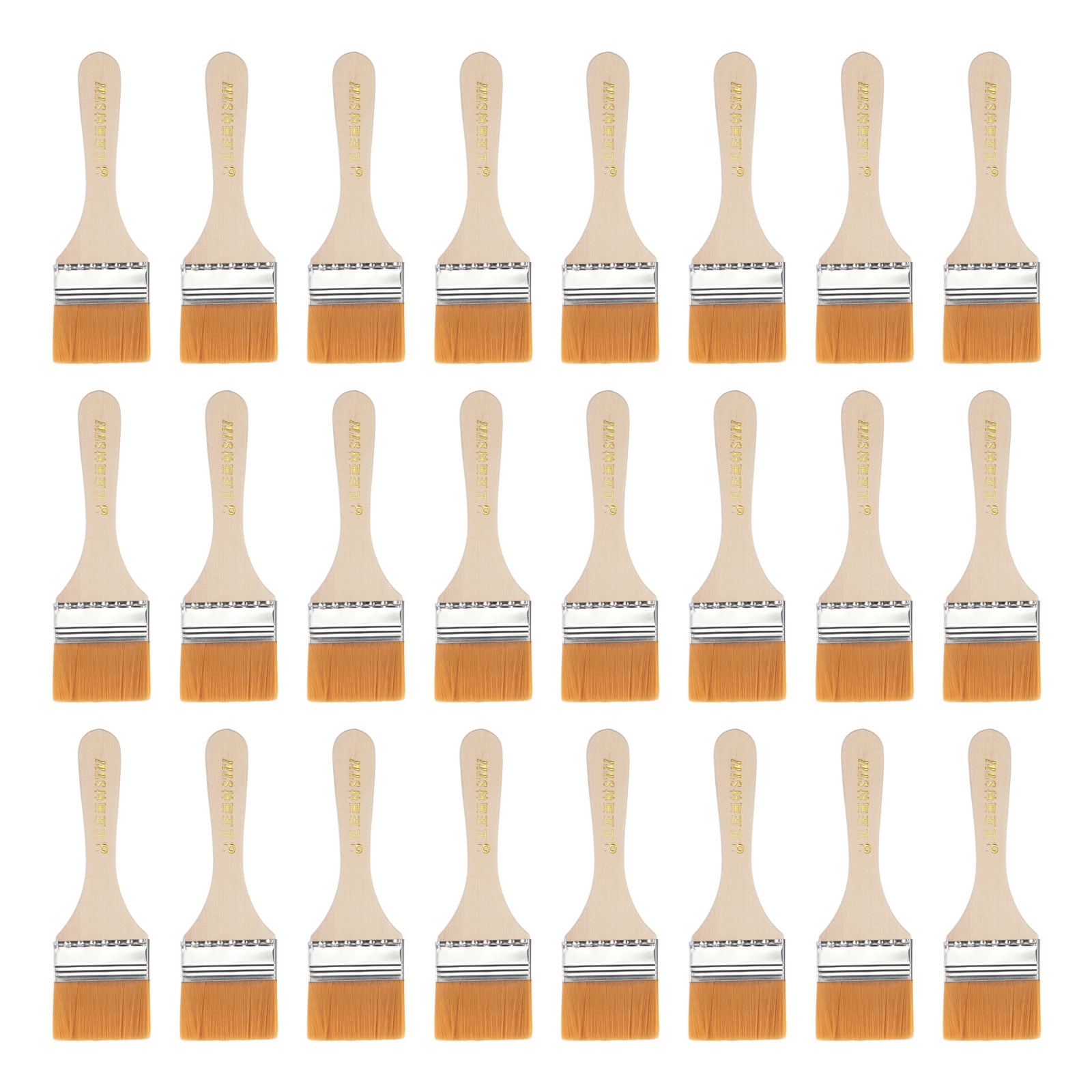 Uxcell 24Pcs 6" Paint Brush 1.8" Width Soft Nylon Bristle with Wood ...