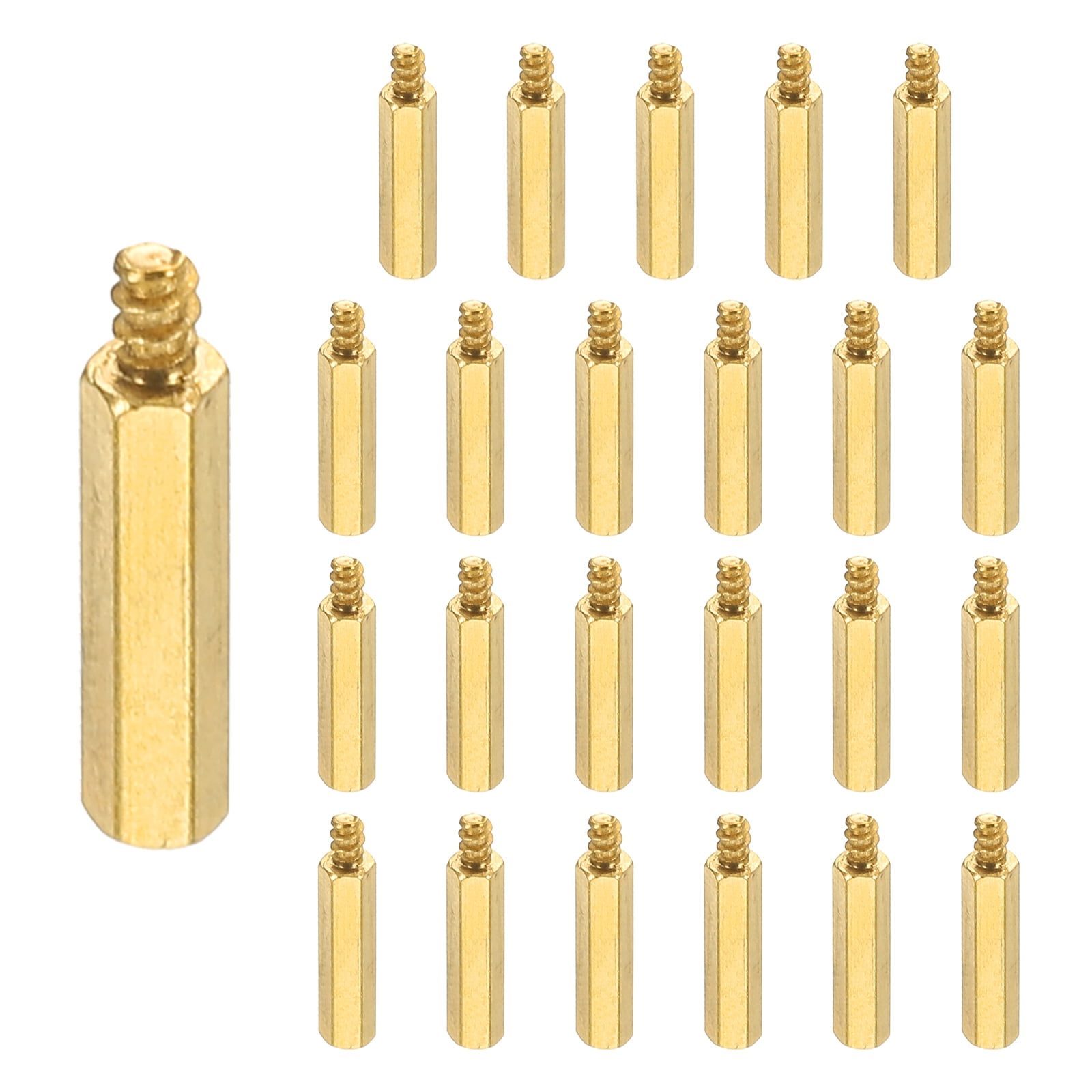 Uxcell 24Pcs M2 12+3mm Hex Standoff Spacer, Male to Female Copper ...