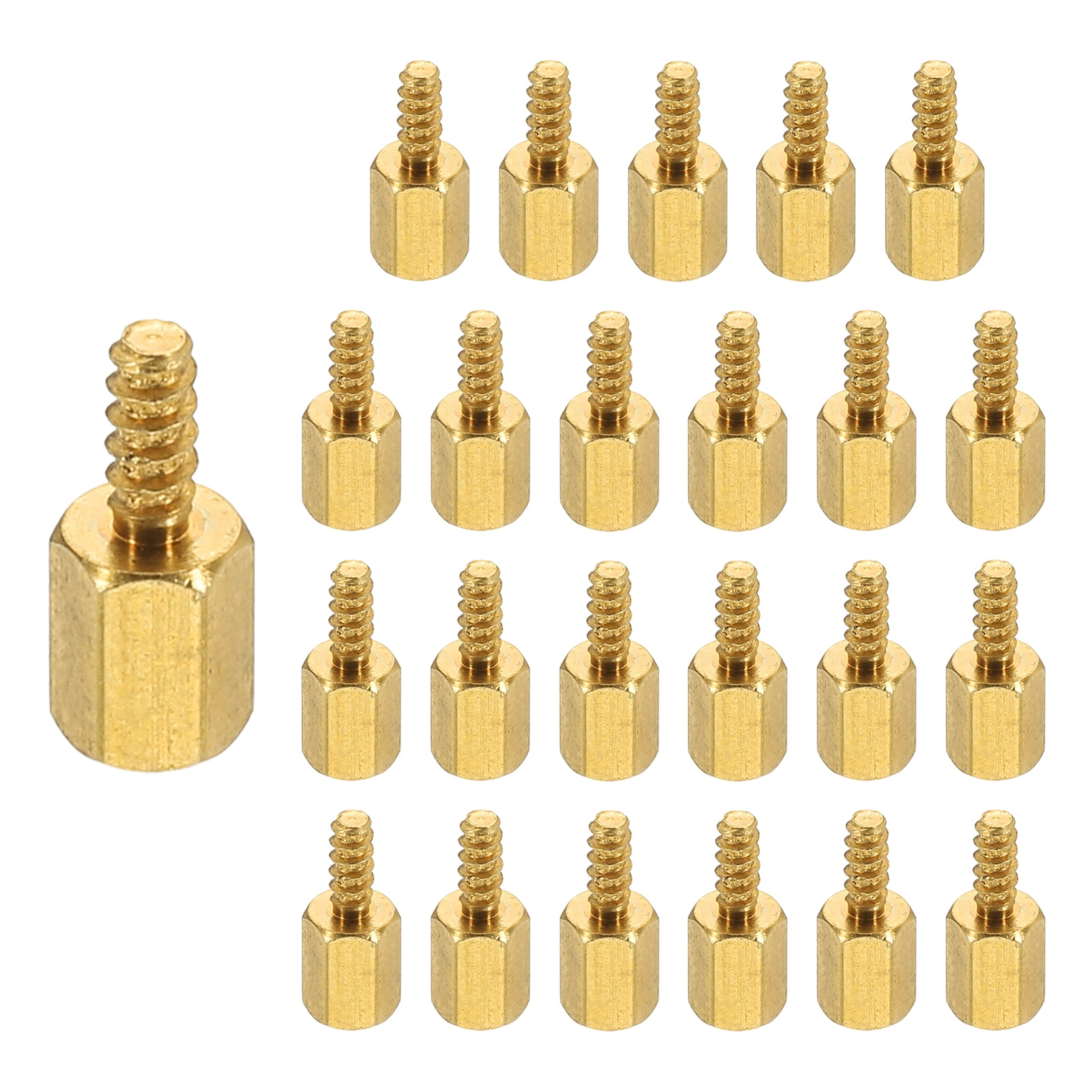Uxcell 24Pcs M2.5.5 6+6mm Hex Standoff Spacer, Male to Female Copper ...