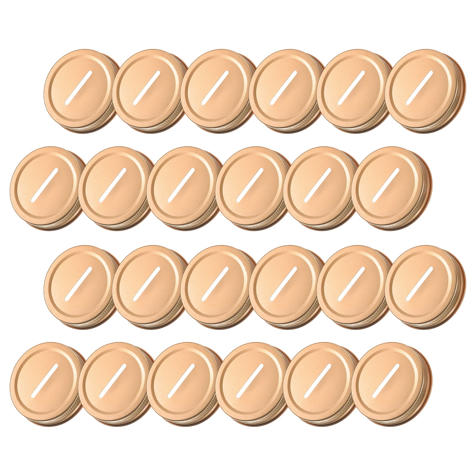 Uxcell 24Pcs Metal Coin Slot Lid, Tinplate Canning Bank Caps for Mason ...