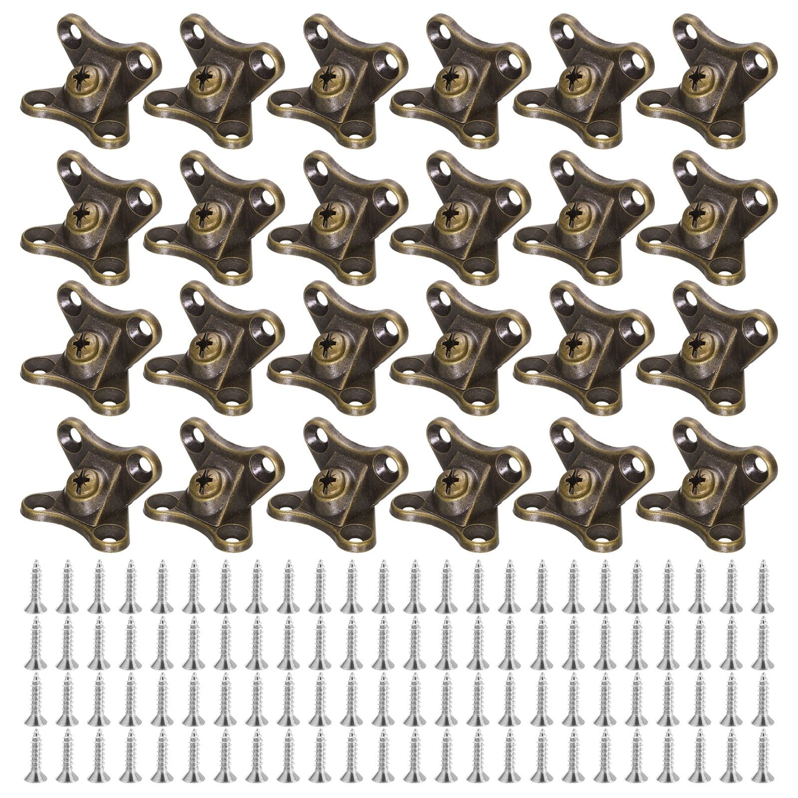 Uxcell 24Pcs Removable Corner Brace, Metal L Brackets with Screws for ...