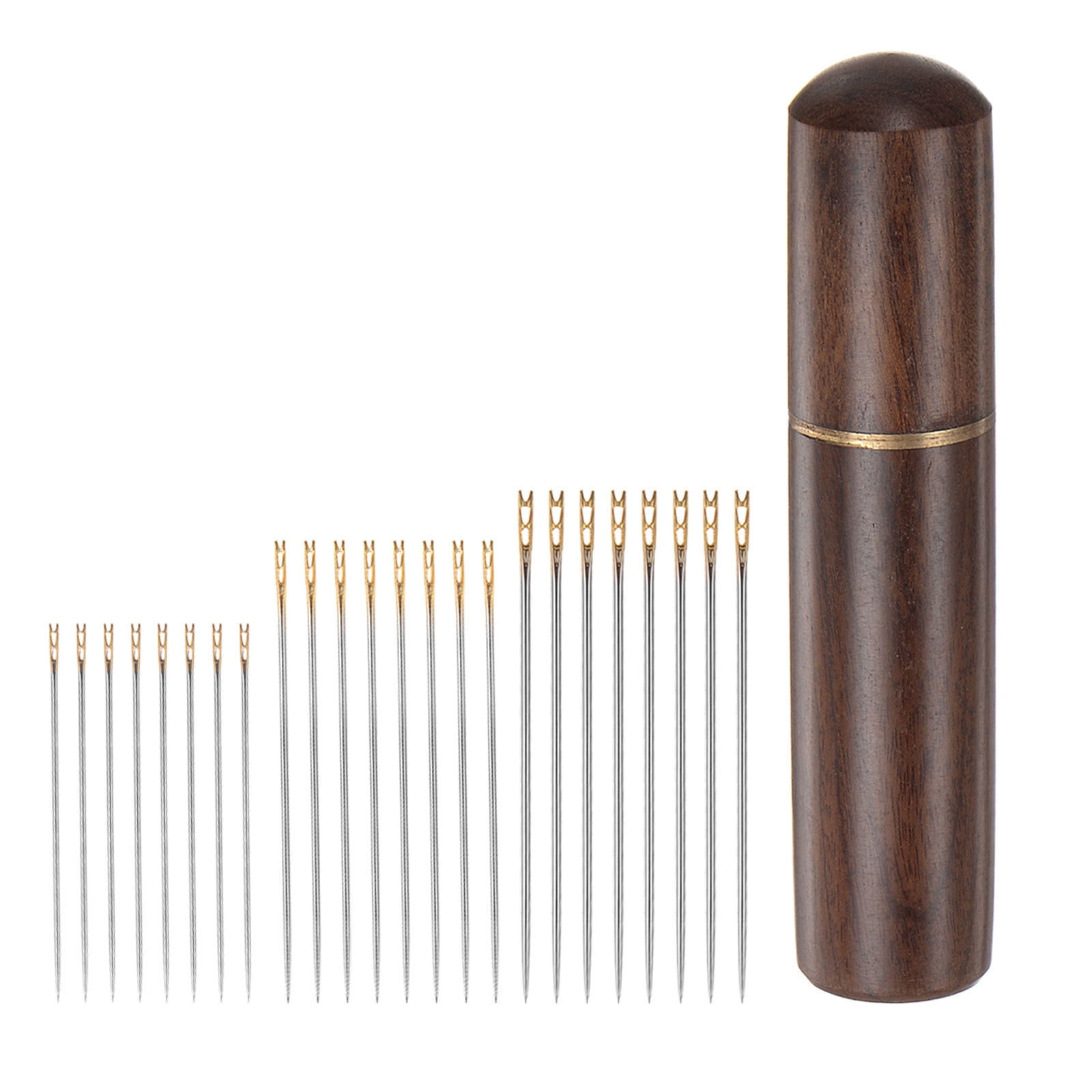 Uxcell 24Pcs Self Threading Needle Easy Thread Needles with Wood Needle ...