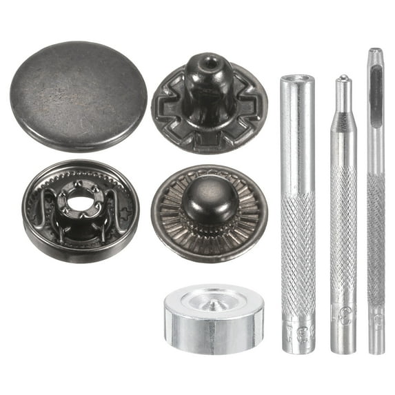 Uxcell 24Set 20mm Leather Snap Fastener Kit 2.76" Long w 4 Install ...