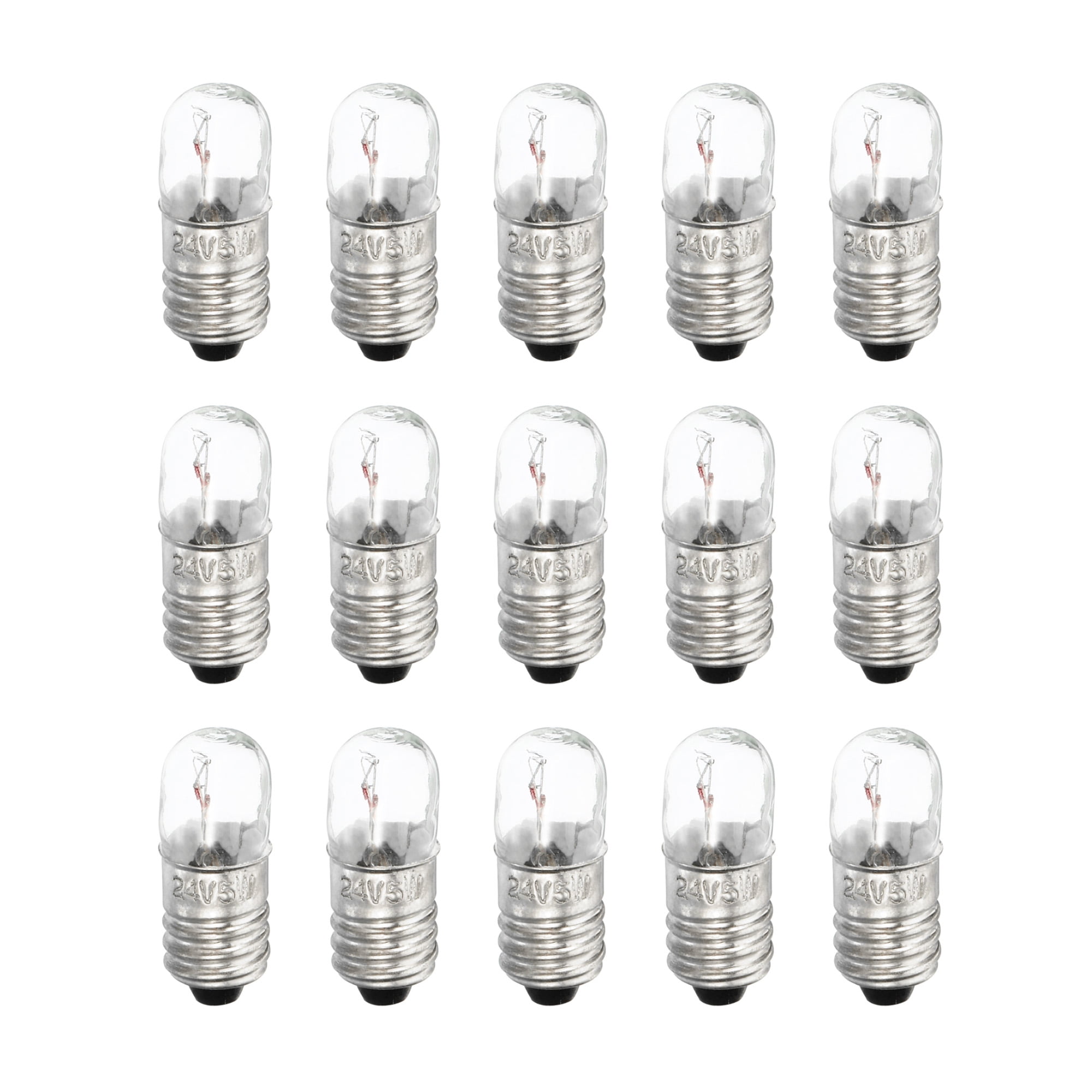 Uxcell 24V/5W E10 Warm Yellow Light Mini Incandescent Bulbs with Box 1 ...