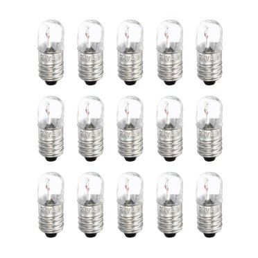 Uxcell 3.8V E10 Warm Yellow Light Mini Incandescent Bulbs with Box 1 ...
