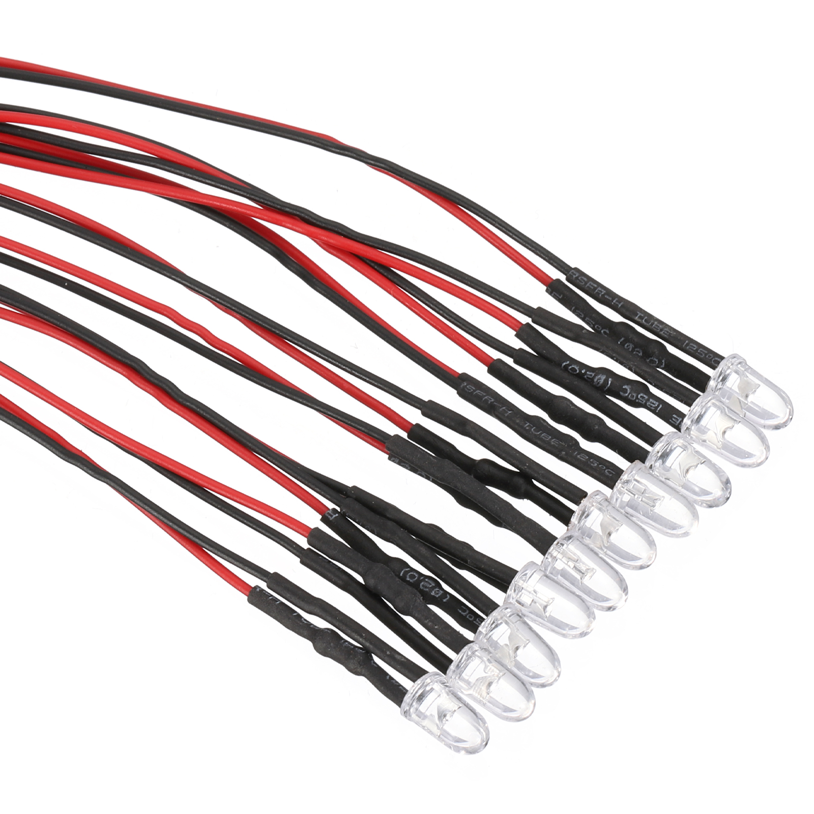 Uxcell 24V 5mm Pre Wired LED Diode Lights, 10Pcs 7.9" Light Emitting ...