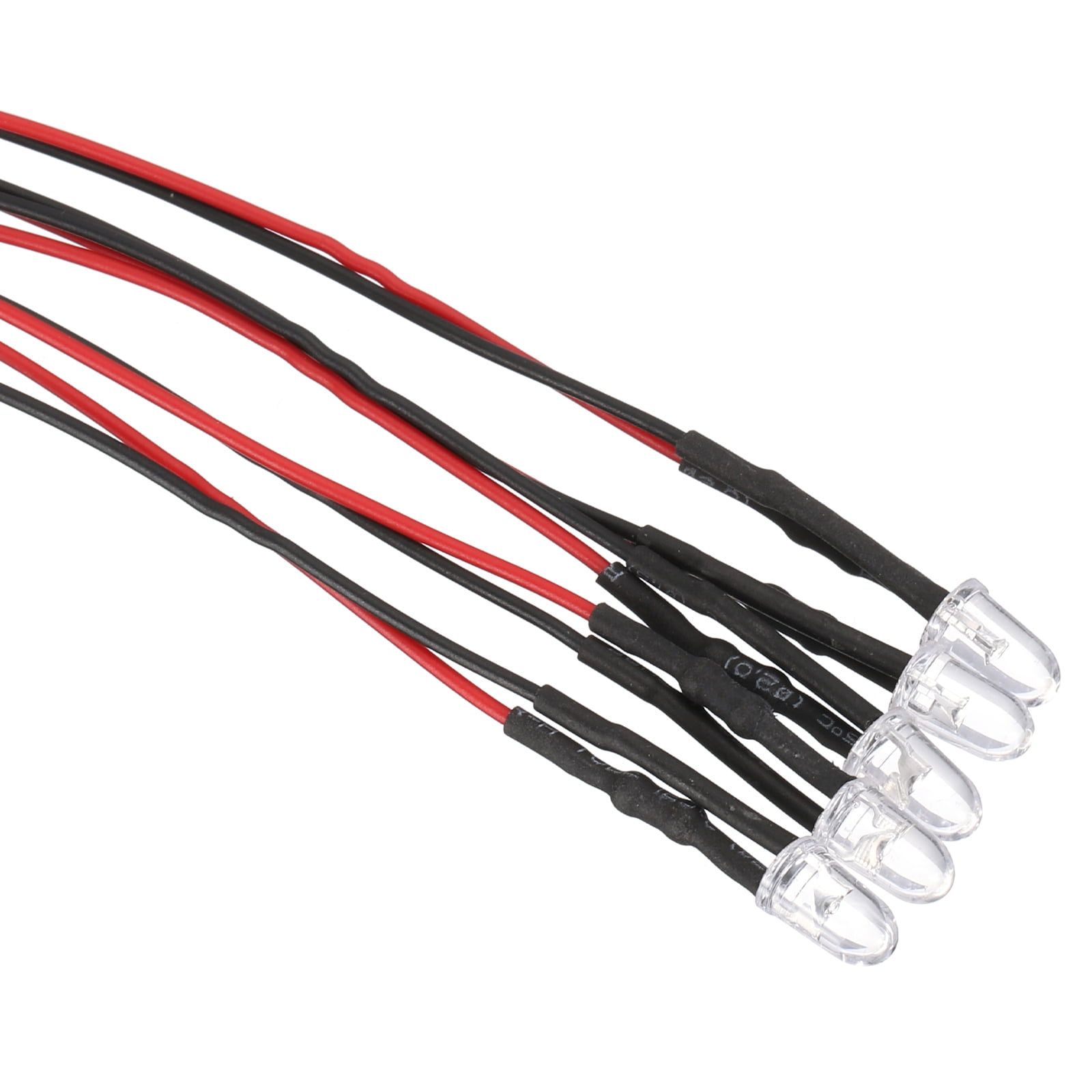 Uxcell 24V 5mm Pre Wired LED Diode Lights, 5Pcs 7.9" Light Emitting ...