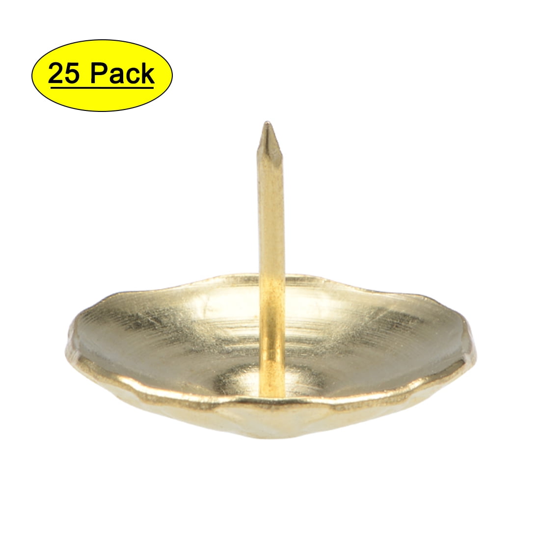 Uxcell 24mm Head Dia Round Thumb Push Pins Gold Tone Upholstery Nails ...