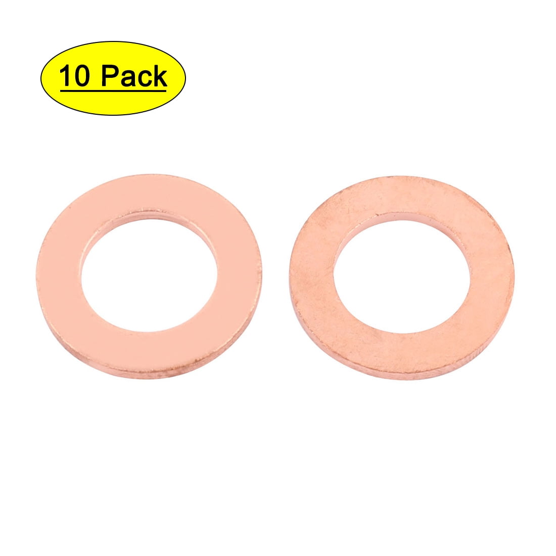 Uxcell 24mm x 14mm x 2mm Flat Ring Copper Crush Washer Sealing Gasket ...