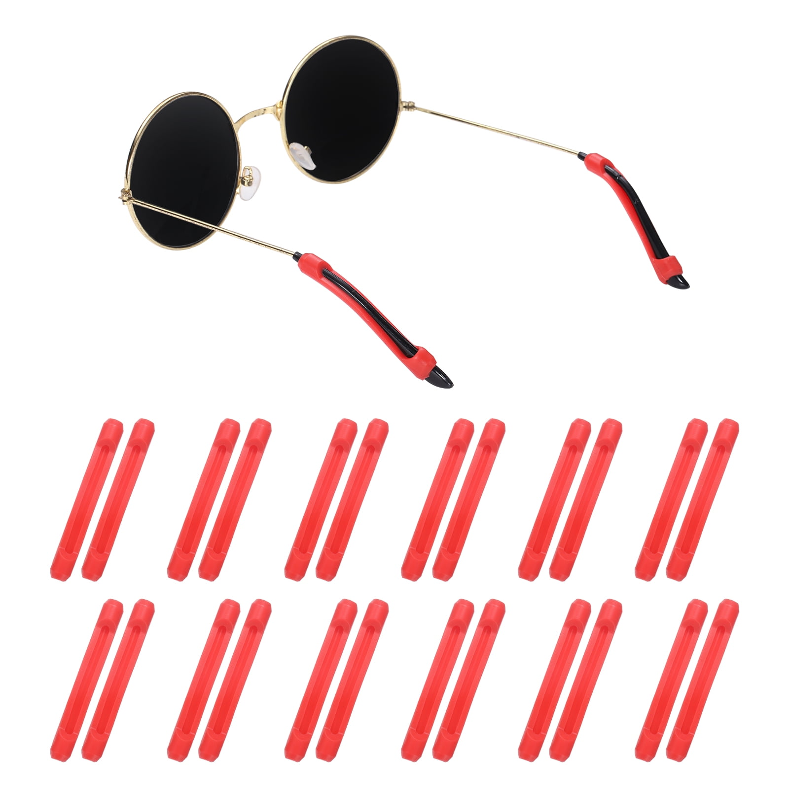 Uxcell 24pair Silicone Eyeglass Temple Tips Sleeve Retainer Anti-Slip ...