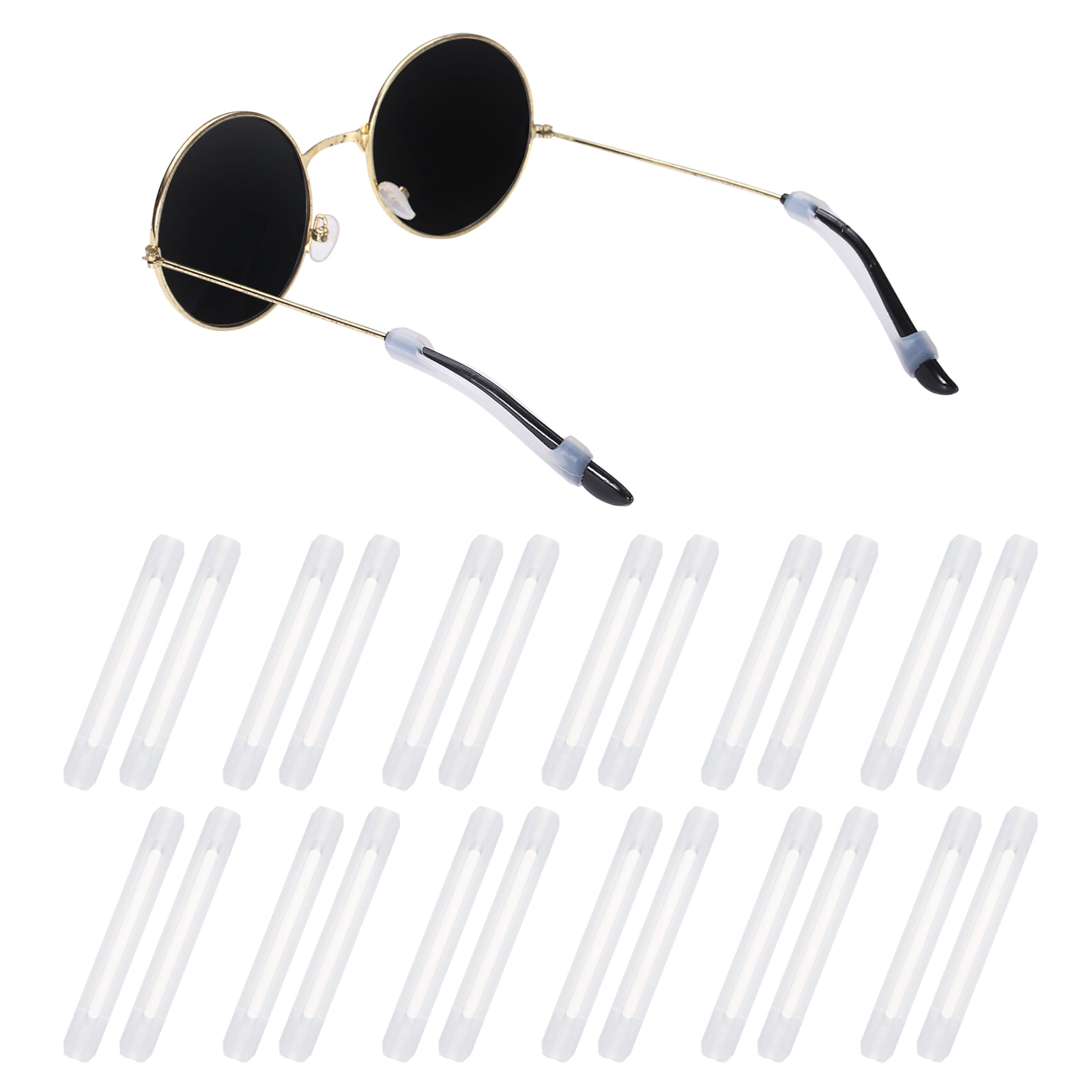 Uxcell 24pair Silicone Eyeglass Temple Tips Sleeve Retainer Anti-Slip ...