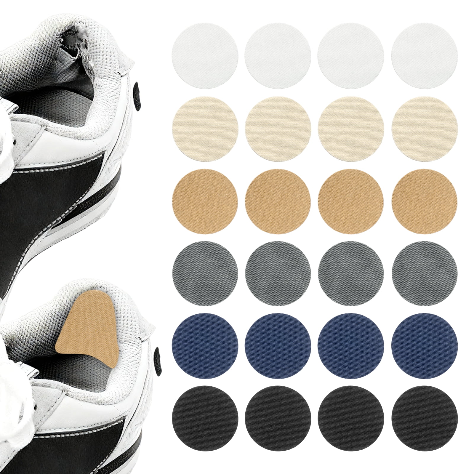 Uxcell 24pcs Shoe Patches for Holes 2" Circle Shape Self-Adhesive Shoe ...