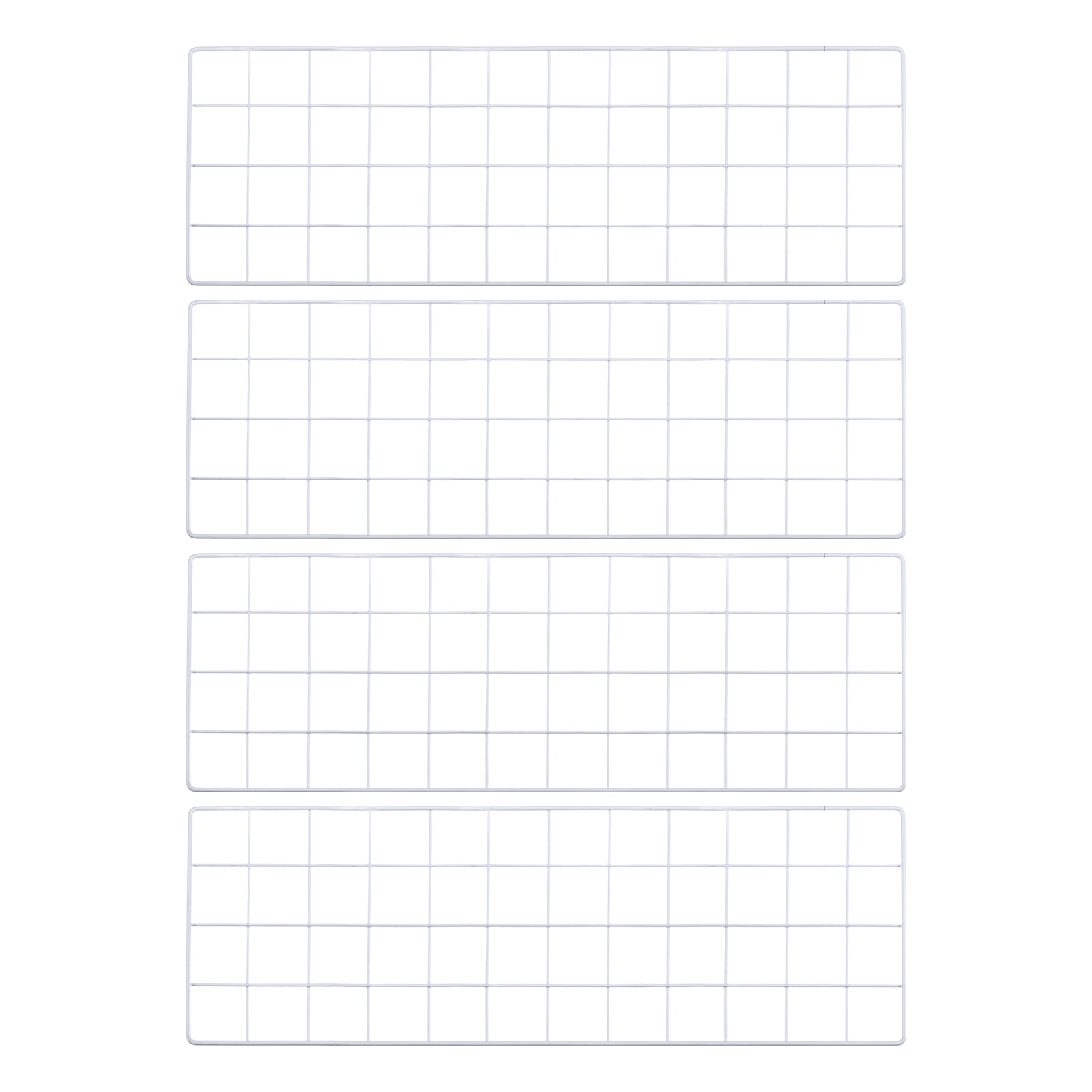 Uxcell 24x8" Wire Grid Panel, 4 Pcs Iron Decorative Wall Grid, White ...
