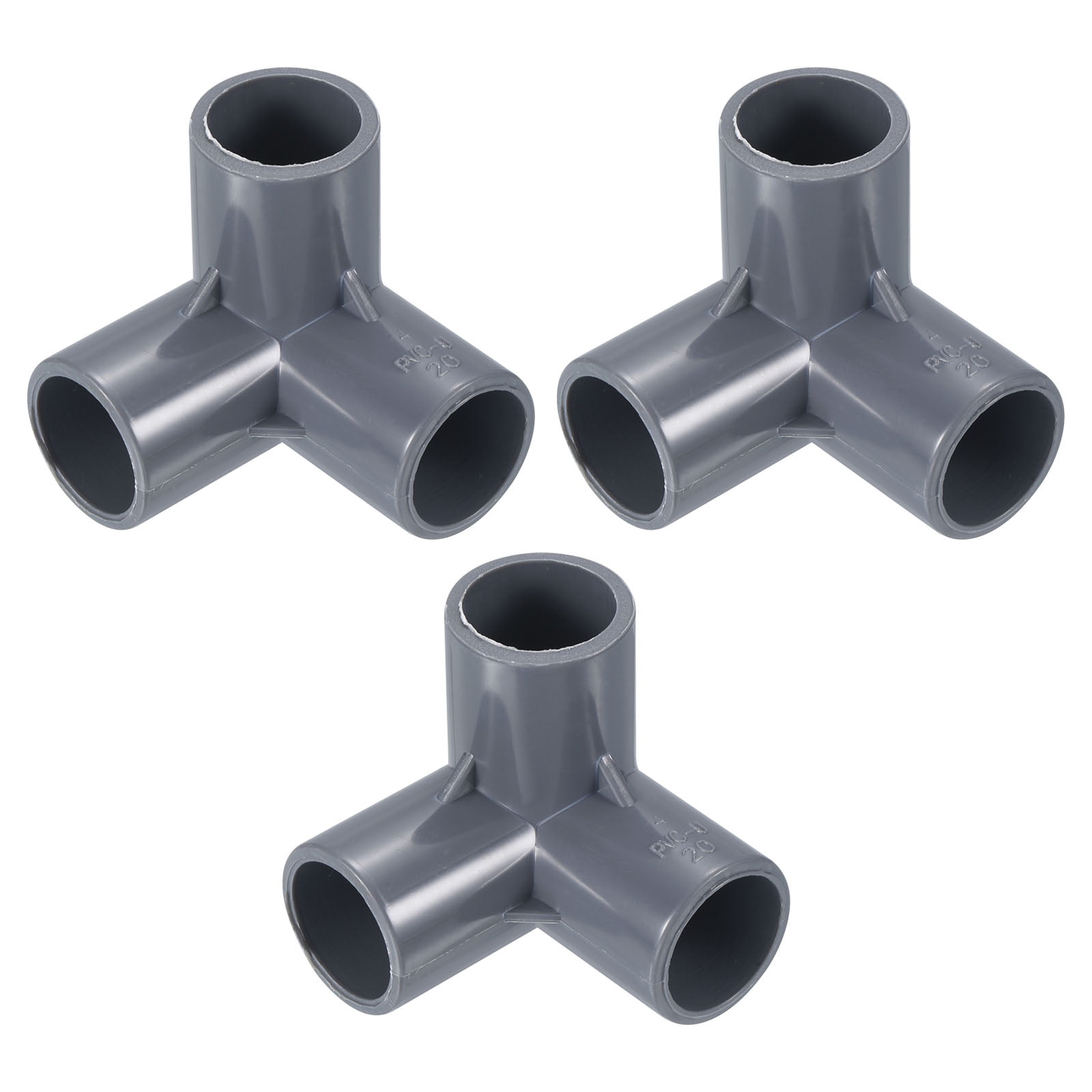 Uxcell 3 Way Elbow Pipe Fittings UPVC, Pack Joint Coupling Pipe Adapter ...