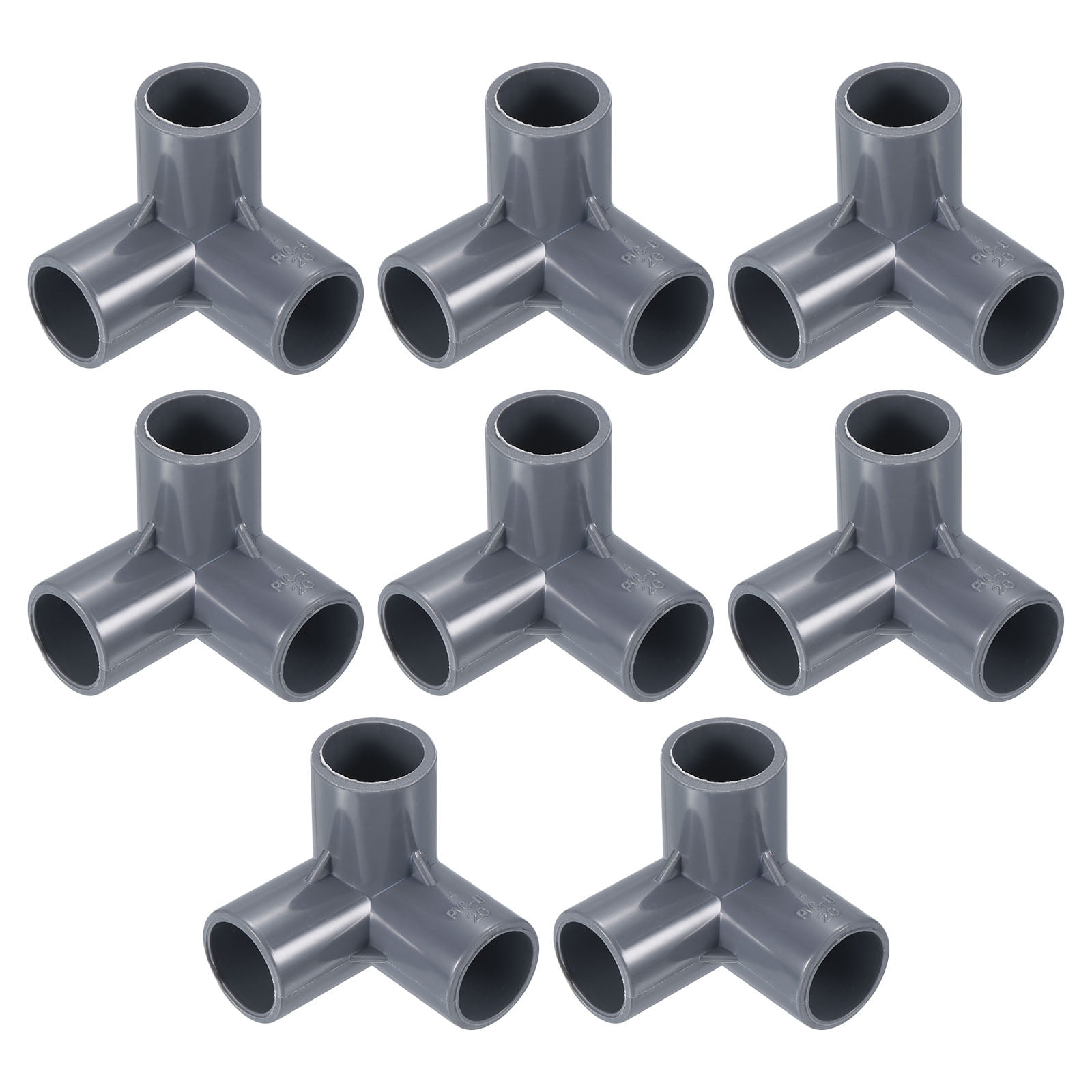 Uxcell 25/32" 3 Way Elbow Pipe Fittings UPVC, 8 Pack Joint Coupling ...