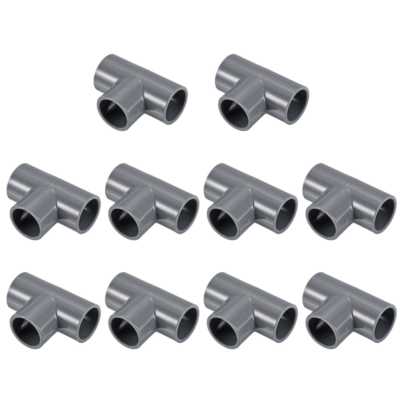 Uxcell 25/32" 3 Way Tee Pipe Fittings UPVC, 10 Pack Joint Coupling Pipe ...