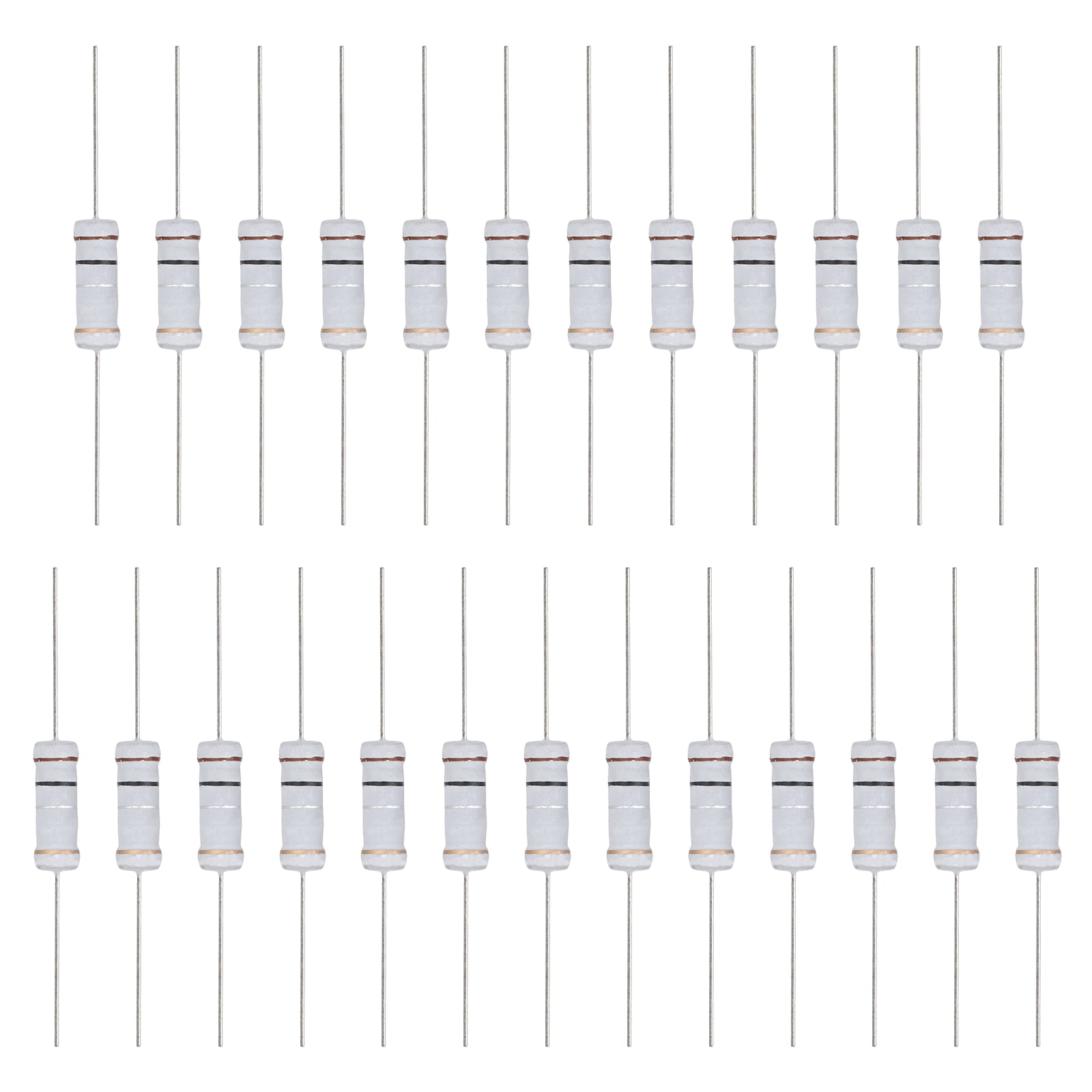 Uxcell 25 Pack 0.1R Ohm Resistor, 3 Watts 5% Tolerance Metal Oxide Film ...