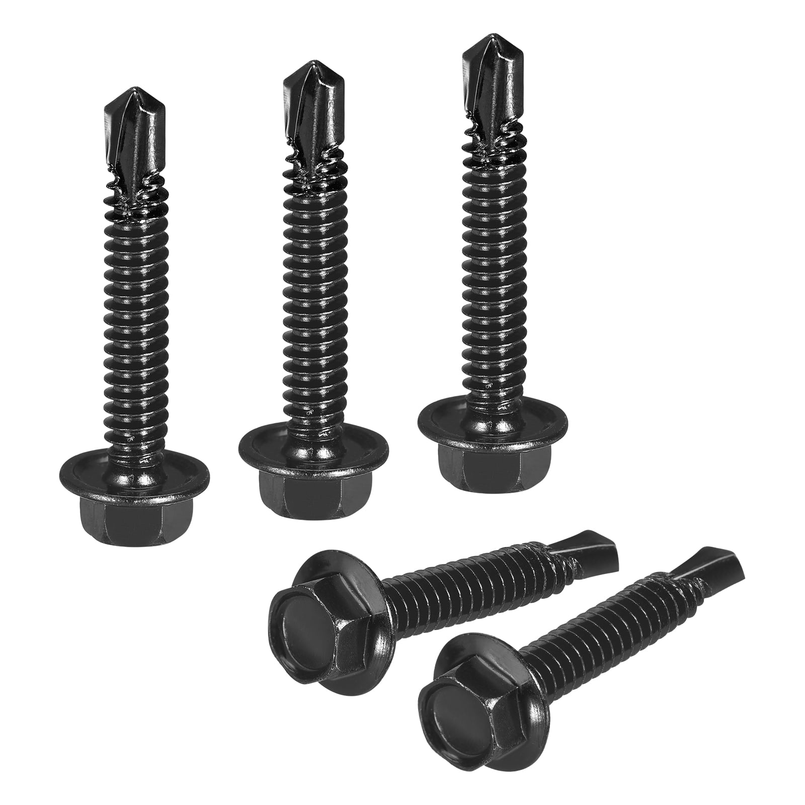 Uxcell 25 Pack #12 x 1-1/4" Self Drilling Screws, 410 Stainless Steel Self Tapping Screws for ...