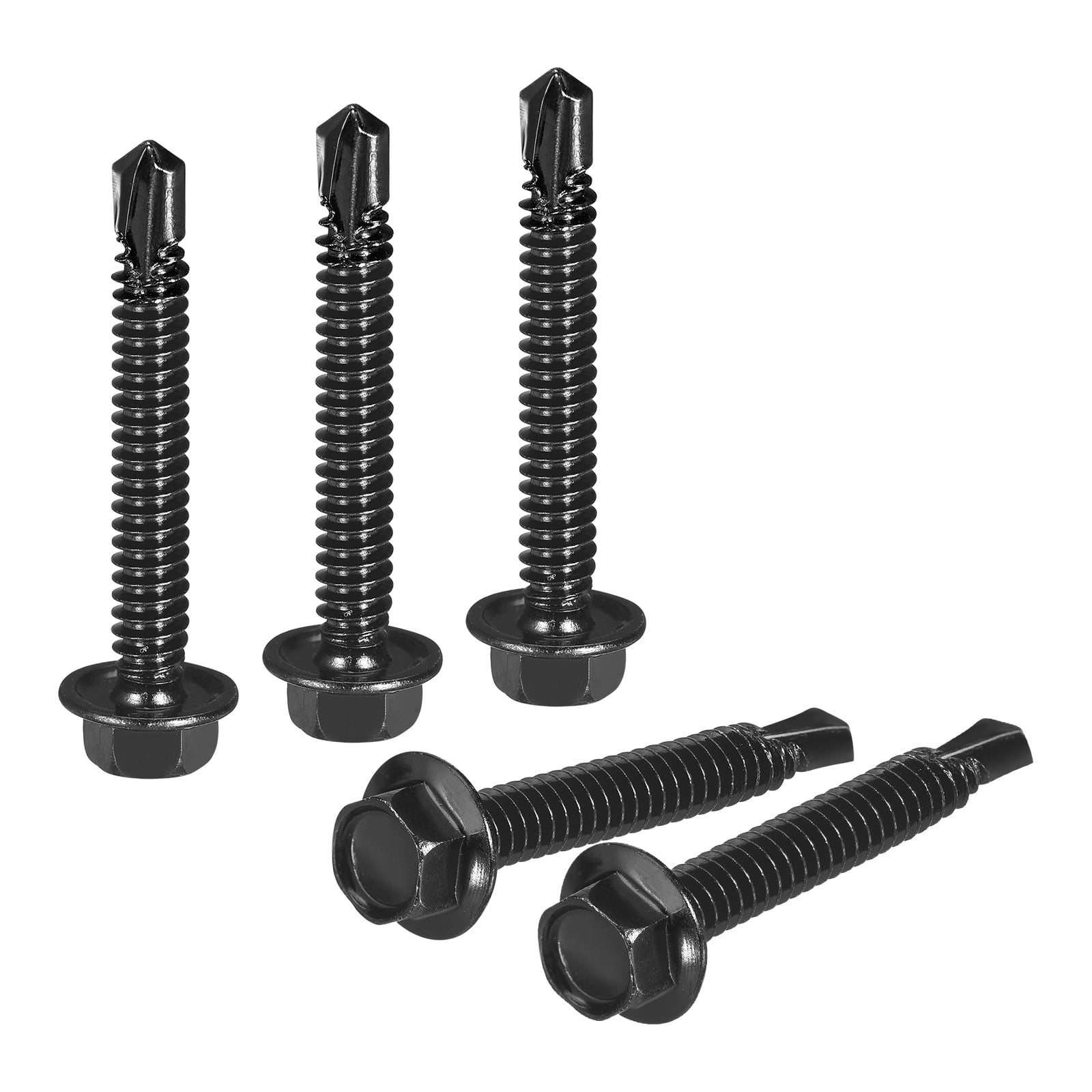 Uxcell 25 Pack #12 x 2" Self Drilling Screws, 410 Stainless Steel Self Tapping Screws for Metal ...