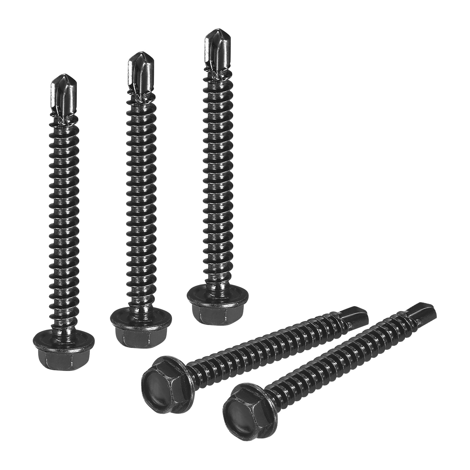 Uxcell 25 Pack #8 x 1-1/2" Self Drilling Screws, 410 Stainless Steel Self Tapping Screws for ...