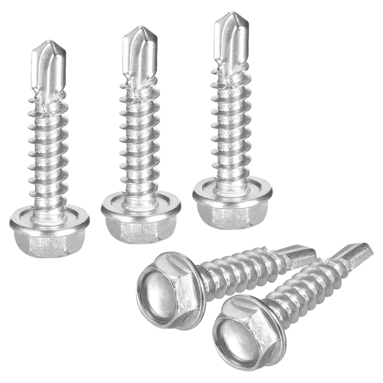 Uxcell 25 Pack #8 x 3/4" Self Drilling Screws, 410 Stainless Steel Self Tapping Screws for Metal ...