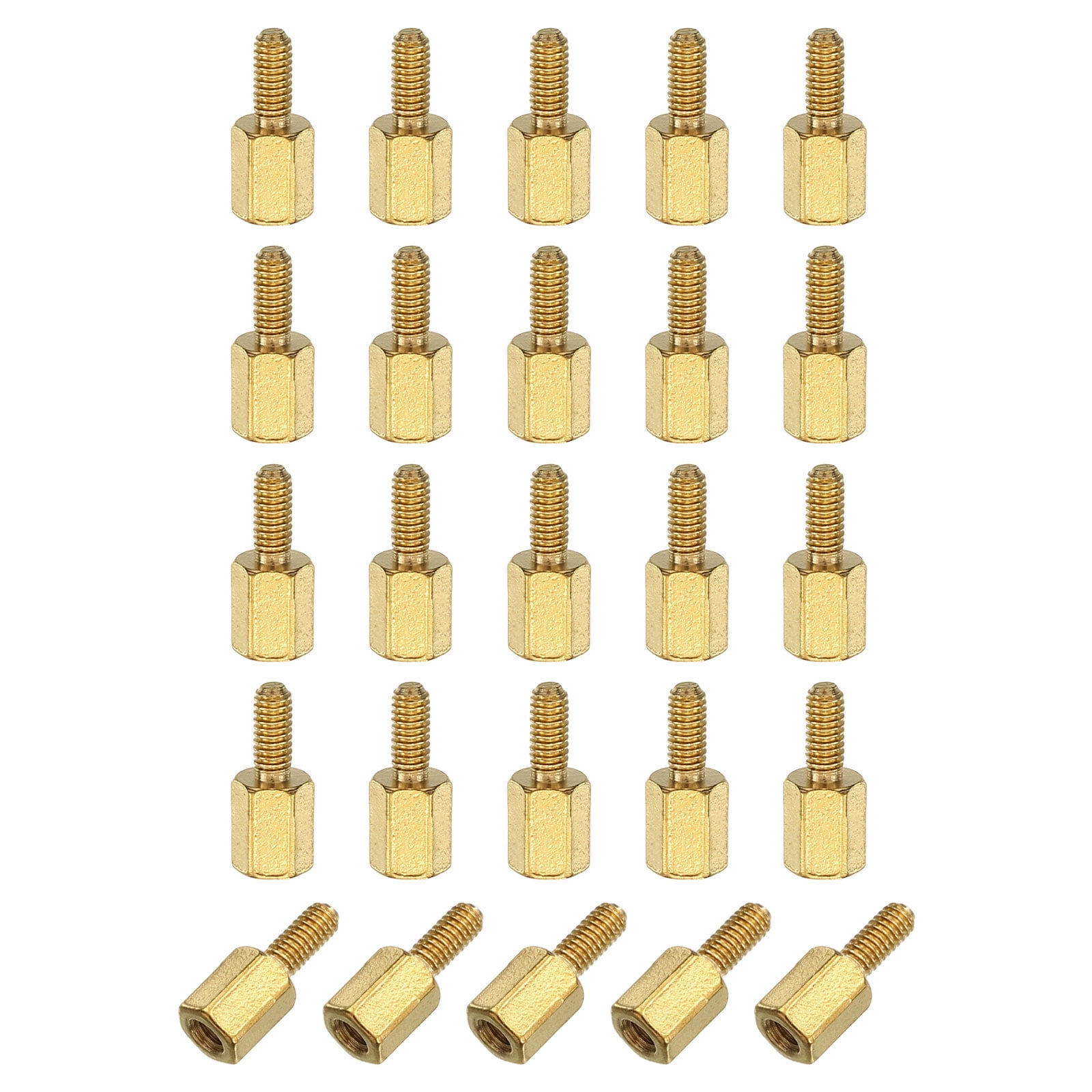 Uxcell 25 Pack Male to Female Thread Spacer Screws, M2.5 x 6mm + 6mm ...
