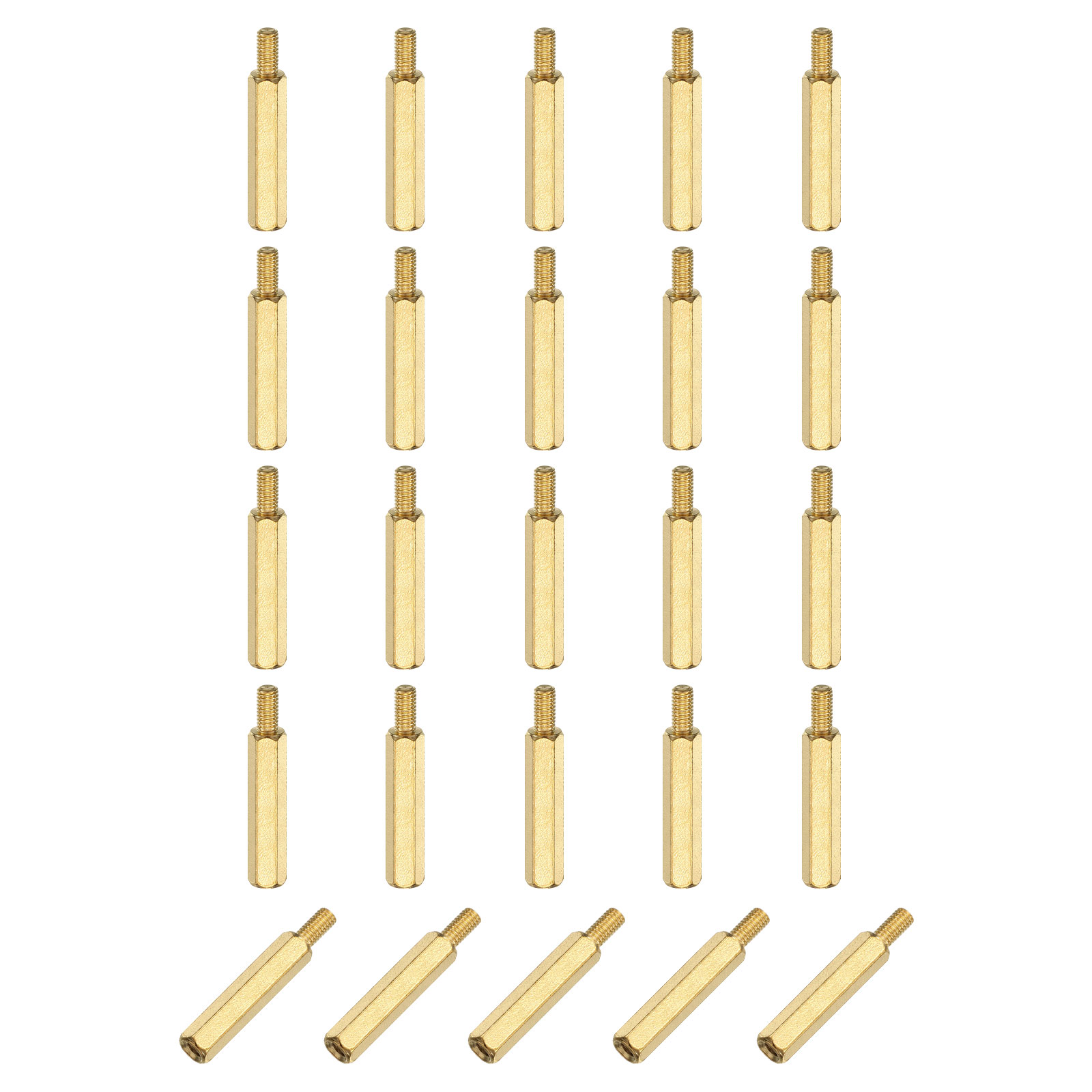 Uxcell 25 Pack Male to Female Thread Spacer Screws, M3 x 20mm + 6mm ...