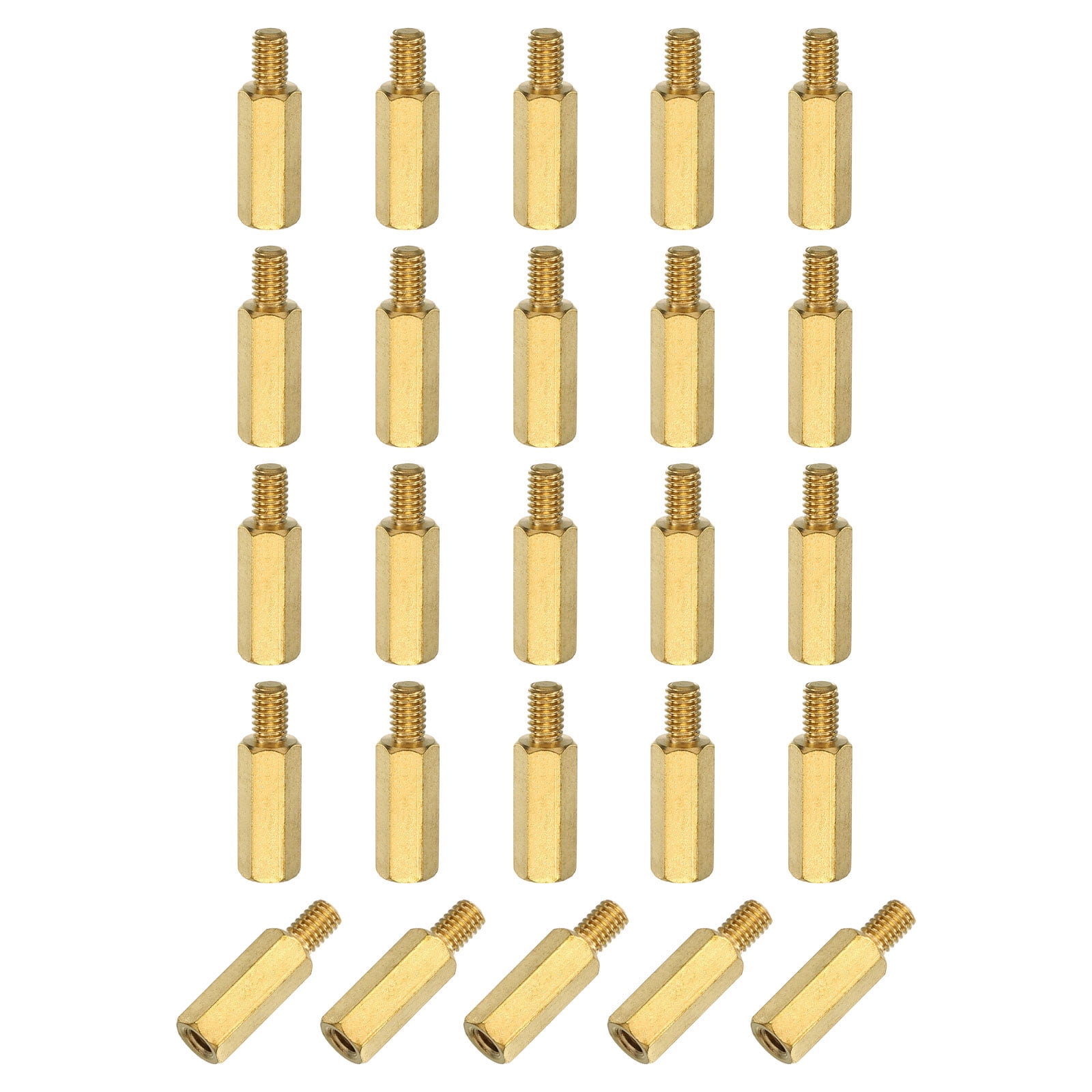 Uxcell 25 Pack Male to Female Thread Spacer Screws, M4 x 15mm + 6mm ...